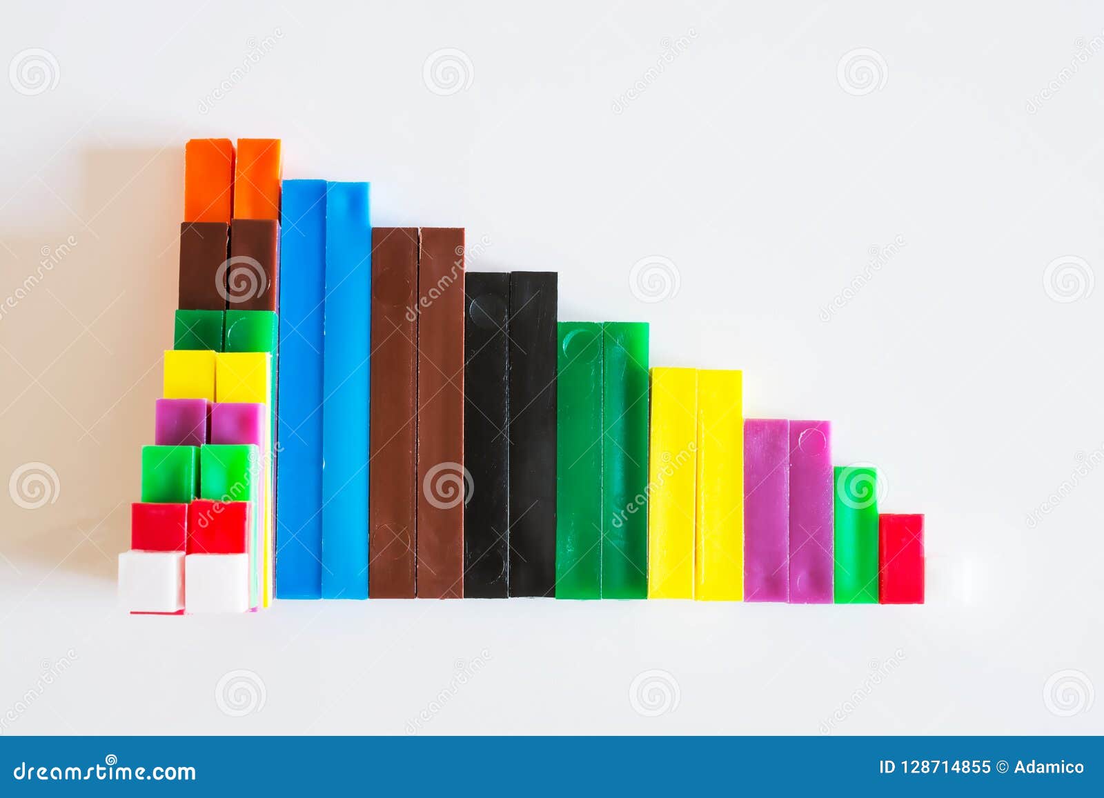 Counting Sticks Ordered To Form a Descending Bar Chart Stock Image ...
