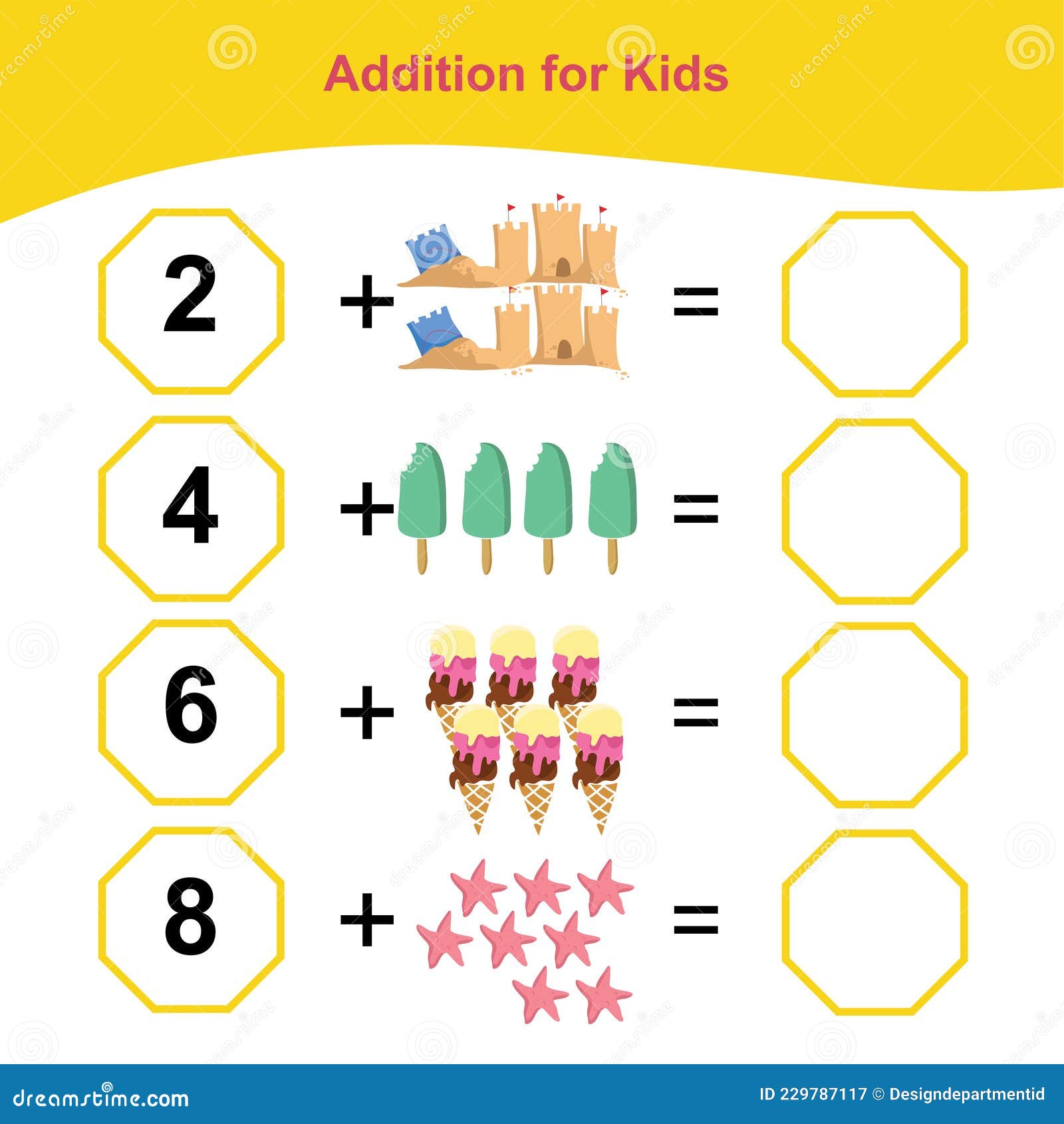 120 Addition for Kids stock vector. Illustration of daycare - 229787117