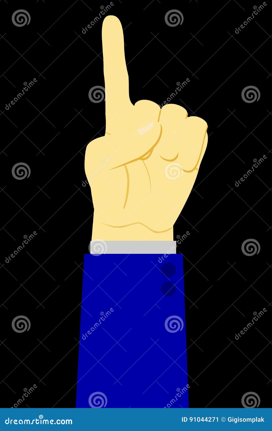 Counting or Vote Hand, One stock vector. Illustration of element - 91044271