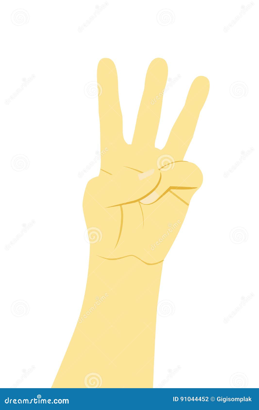 Counting or Vote Hand, Three Stock Vector - Illustration of pushing ...