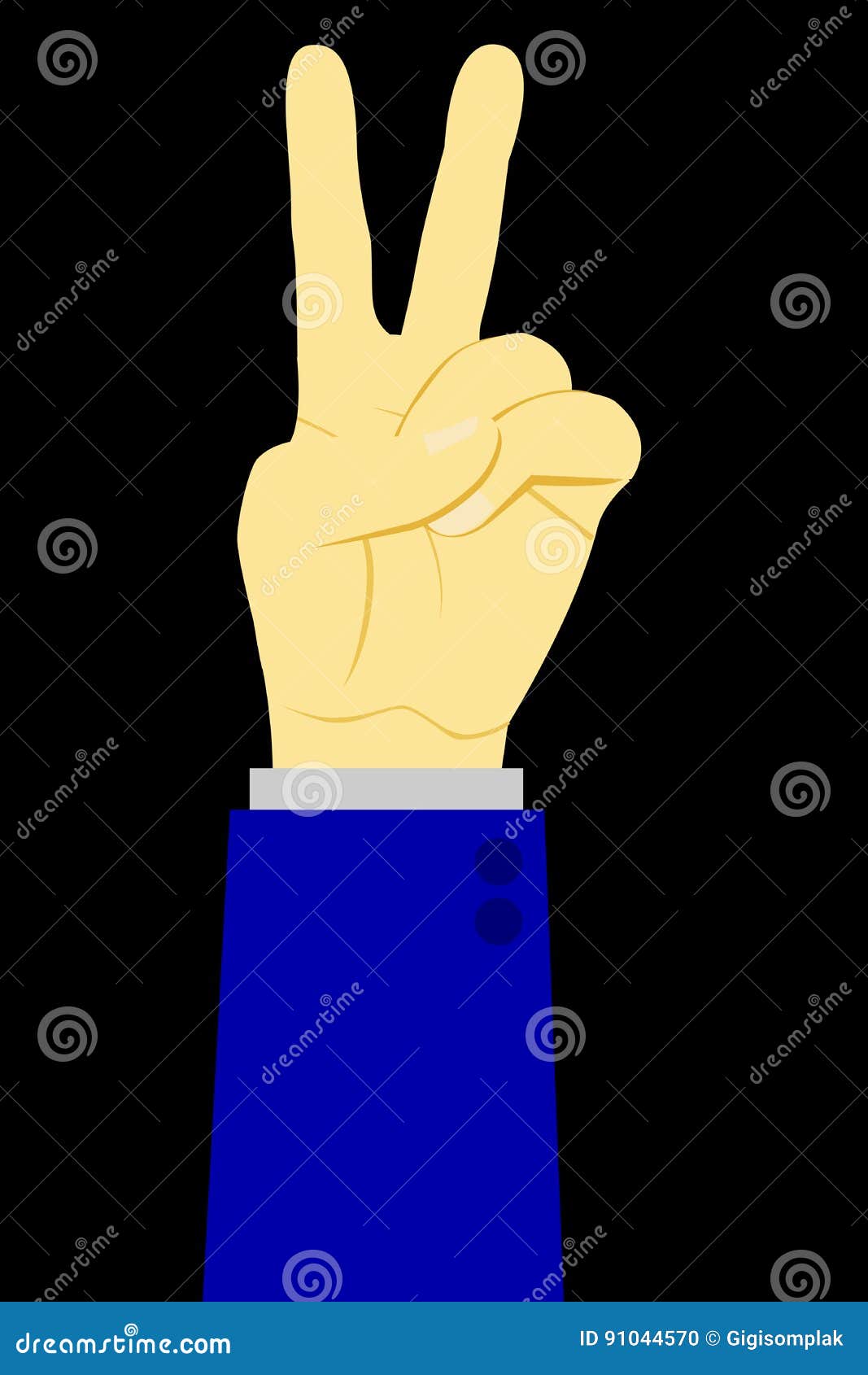 Counting or Vote Hand, Two stock vector. Illustration of action - 91044570