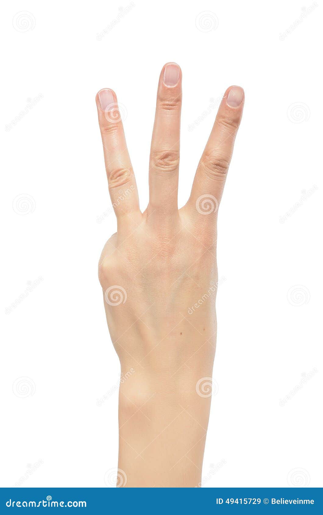 Counting woman hands three stock image. Image of number - 49415729