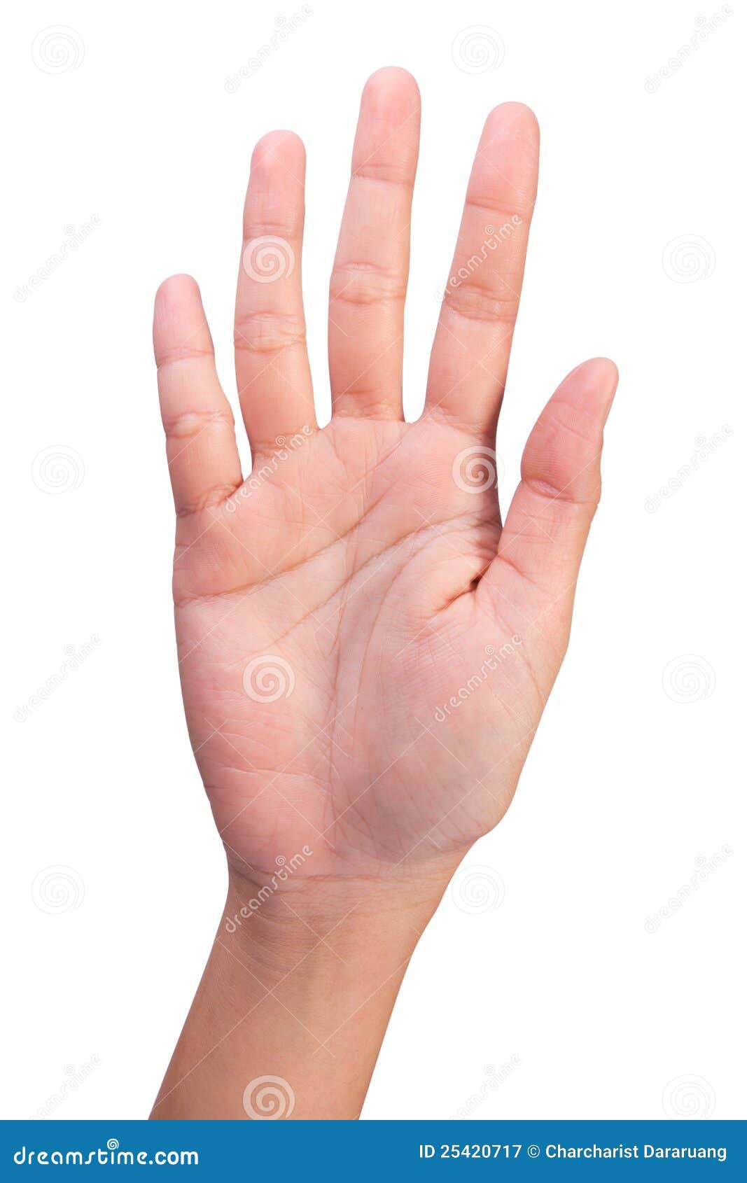 Counting Woman S Right Hands Finger Number 5 Stock Image - Image of ...