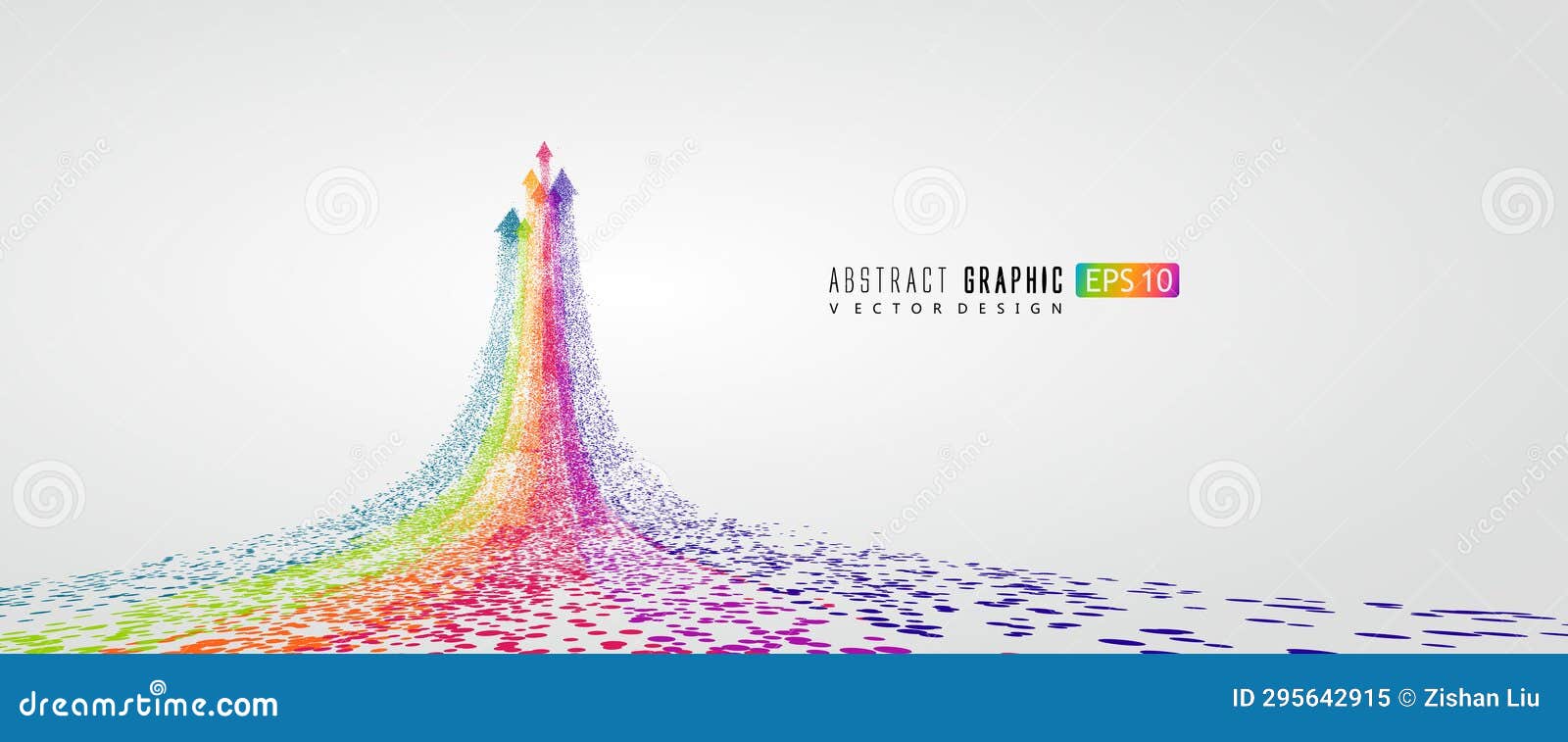 Countless Colorful Particles Form a Rainbow-shaped Arrow, Symbolizing ...