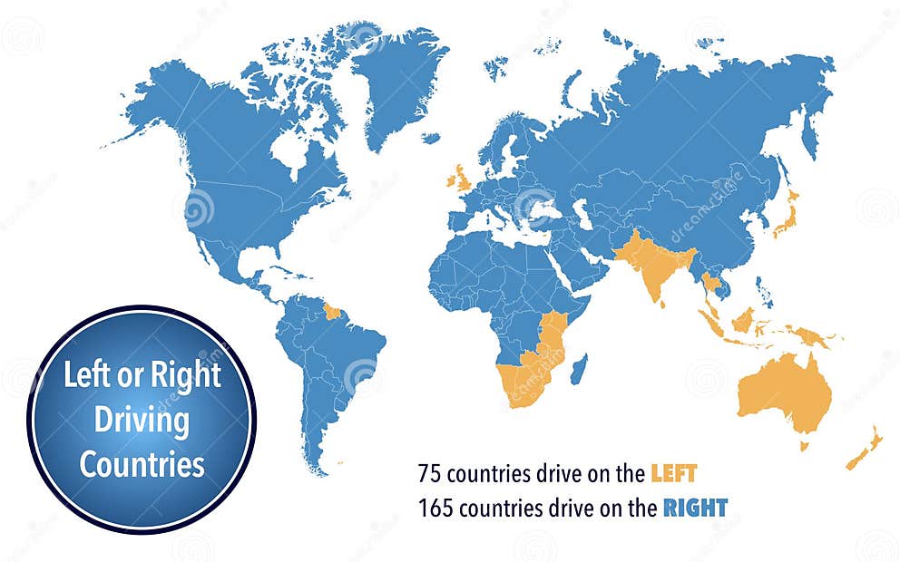 Countries that Drive on the Left or Right Stock Illustration ...