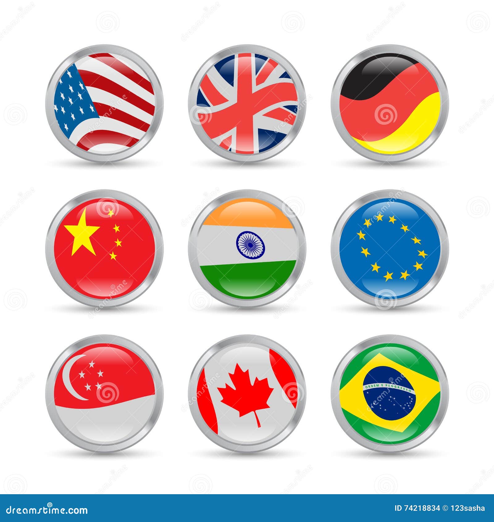 Countries flags icons stock vector. Illustration of icon - 74218834