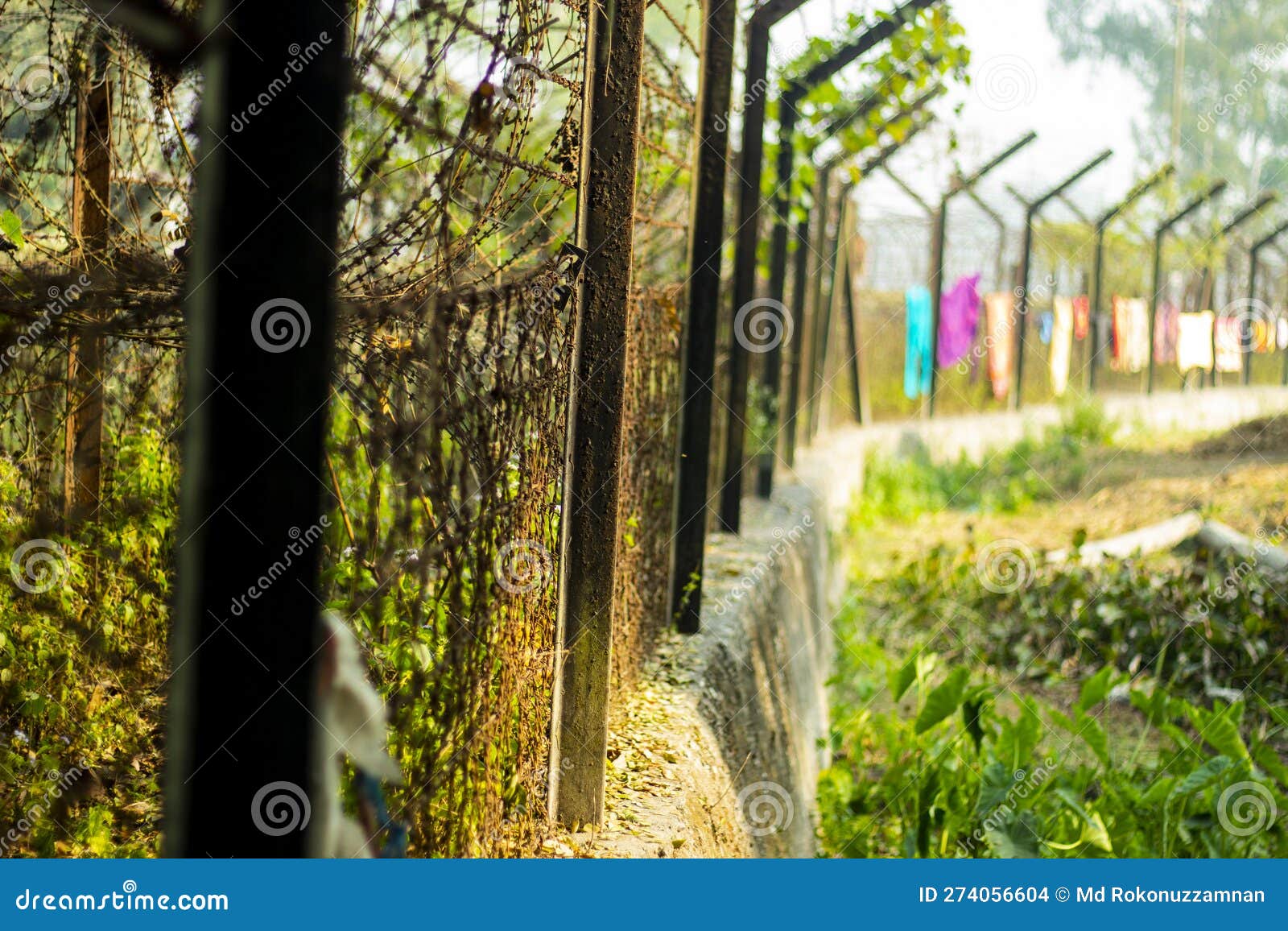 It is a Country Boder and Borders are Made of Iron Stock Photo - Image ...
