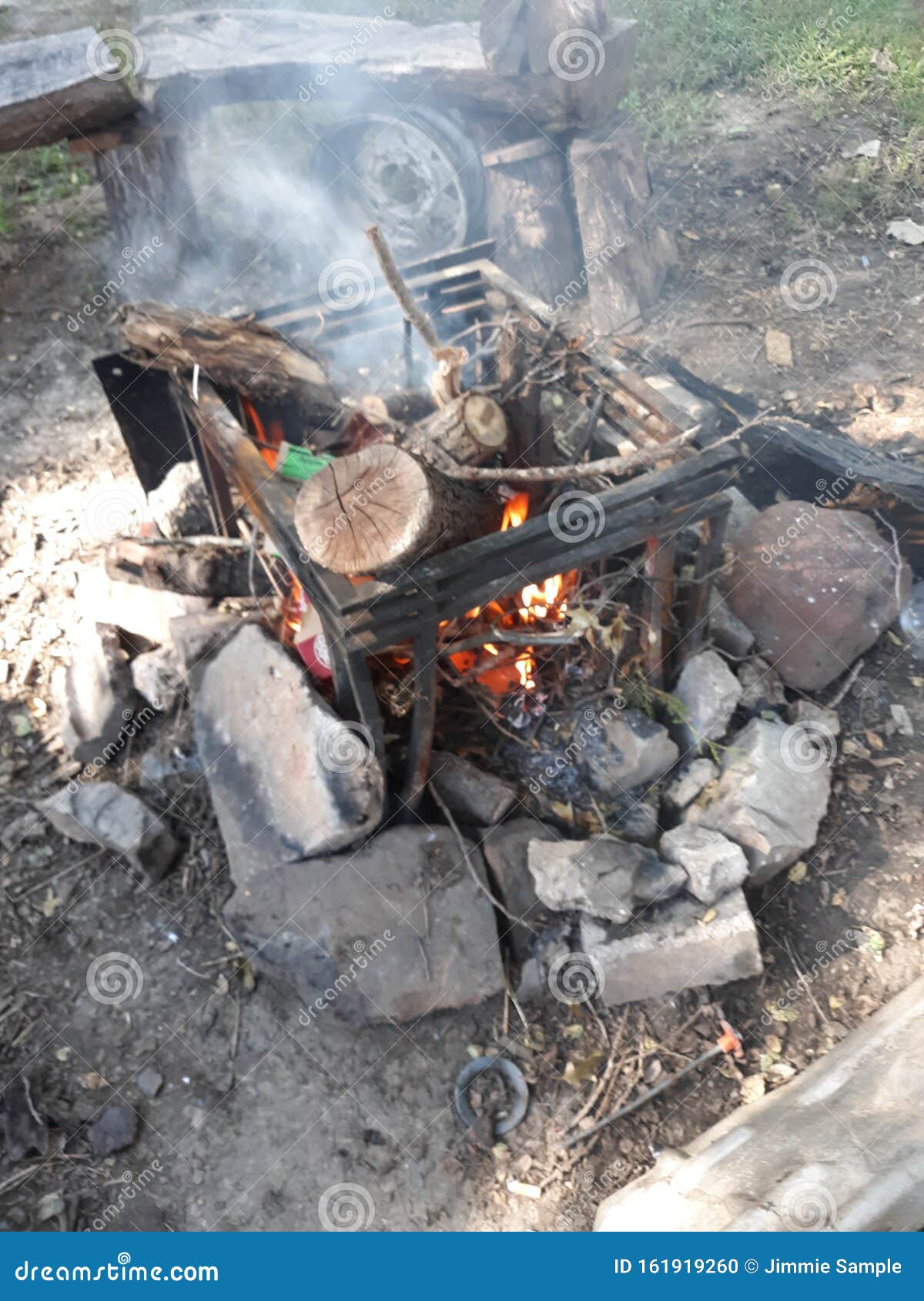 Country Campfire in the Backyard on the Farm Stock Photo - Image of ...