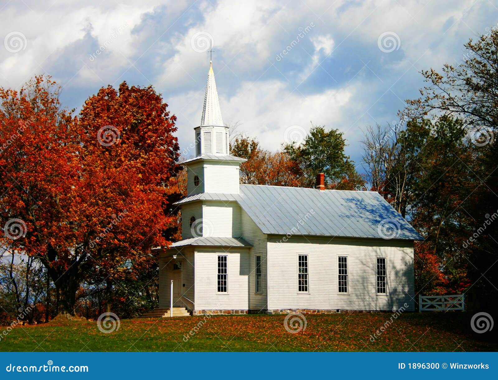 Country Church stock photo. Image of fall, christianity - 1896300