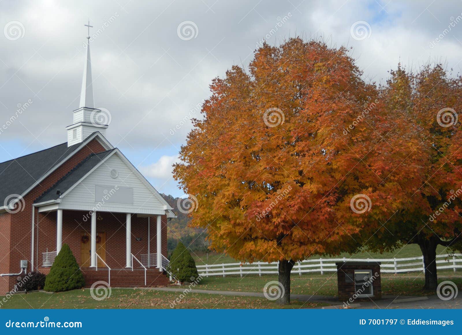 Country Church stock image. Image of rural, trees, colorful - 7001797