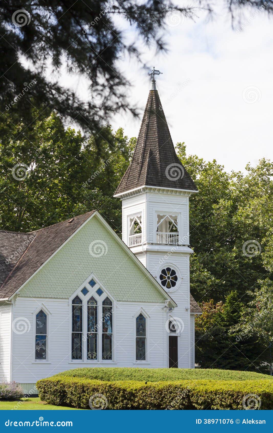 Country church stock photo. Image of christian, green - 38971076
