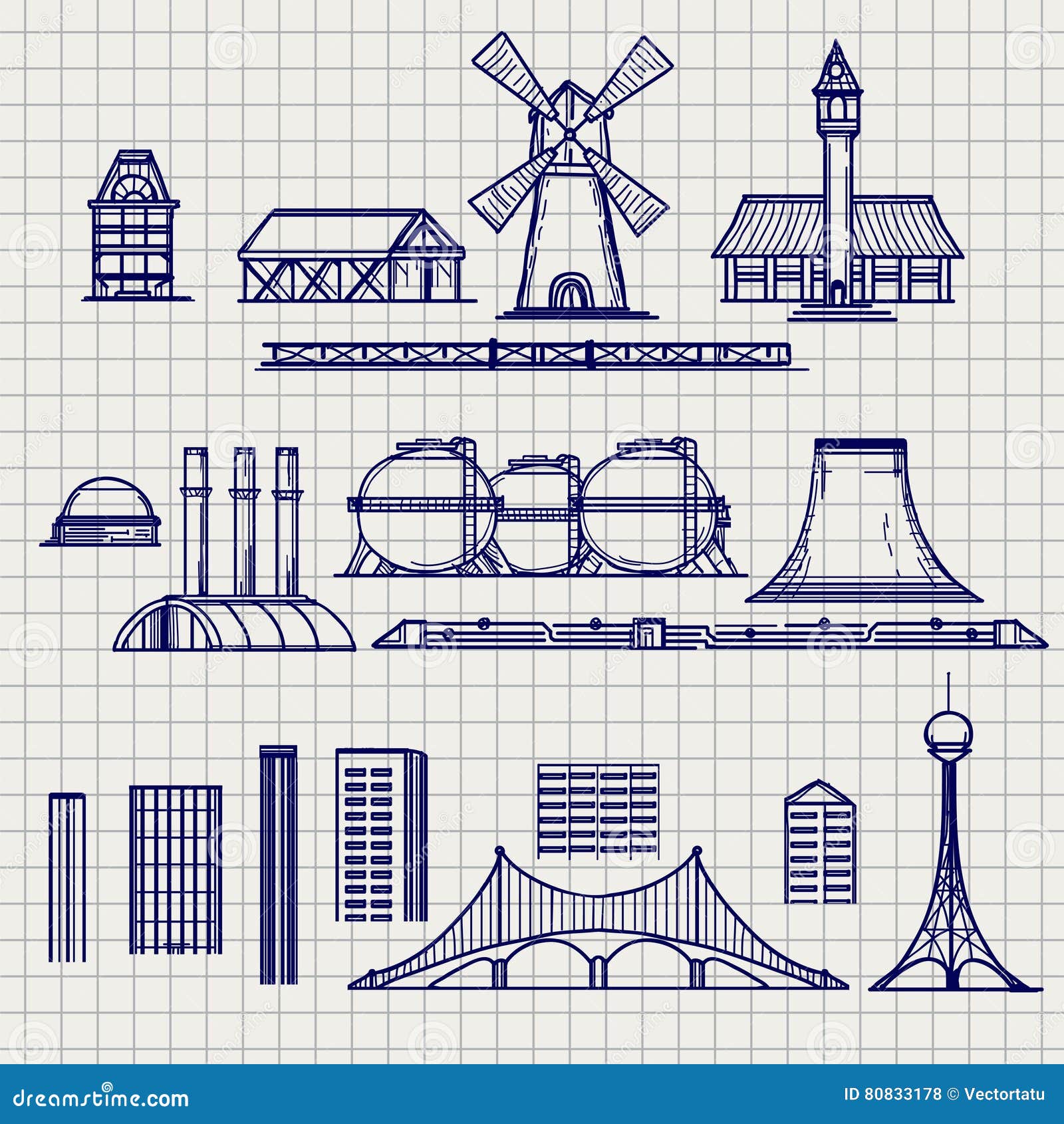 Country Objects Cartoon Illustration Set | CartoonDealer.com #36817199