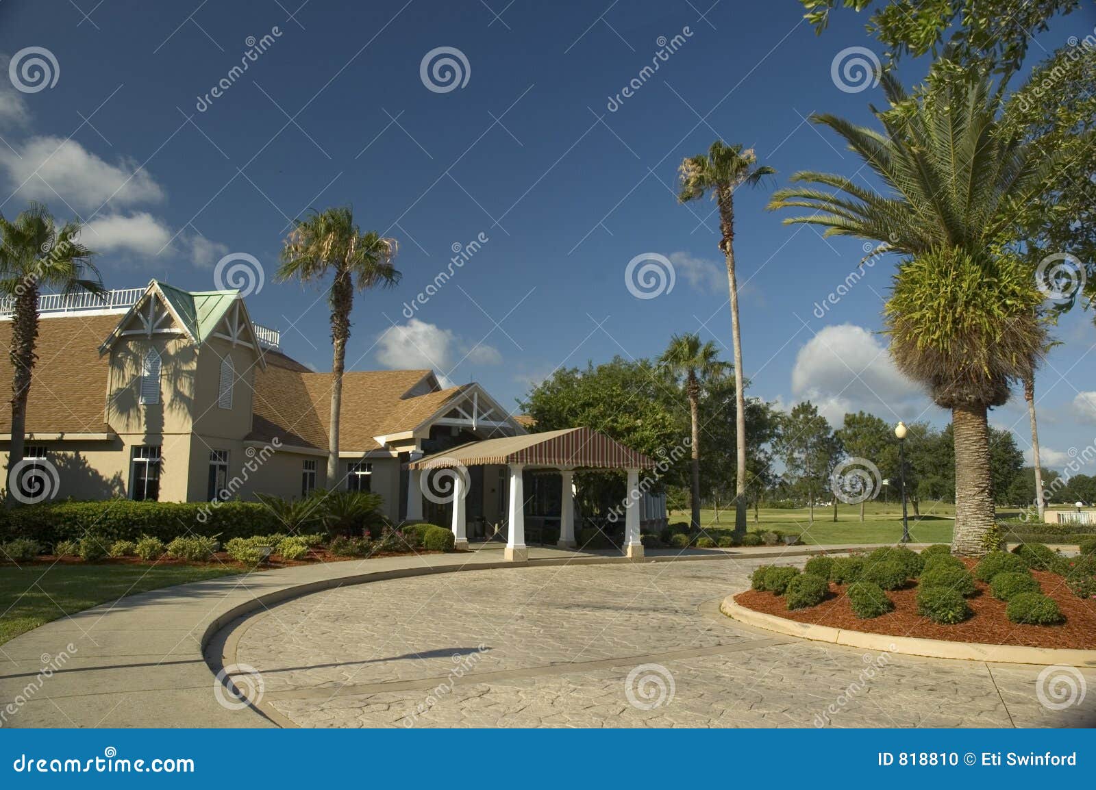 Country club entrance. stock photo. Image of drive, cover - 818810