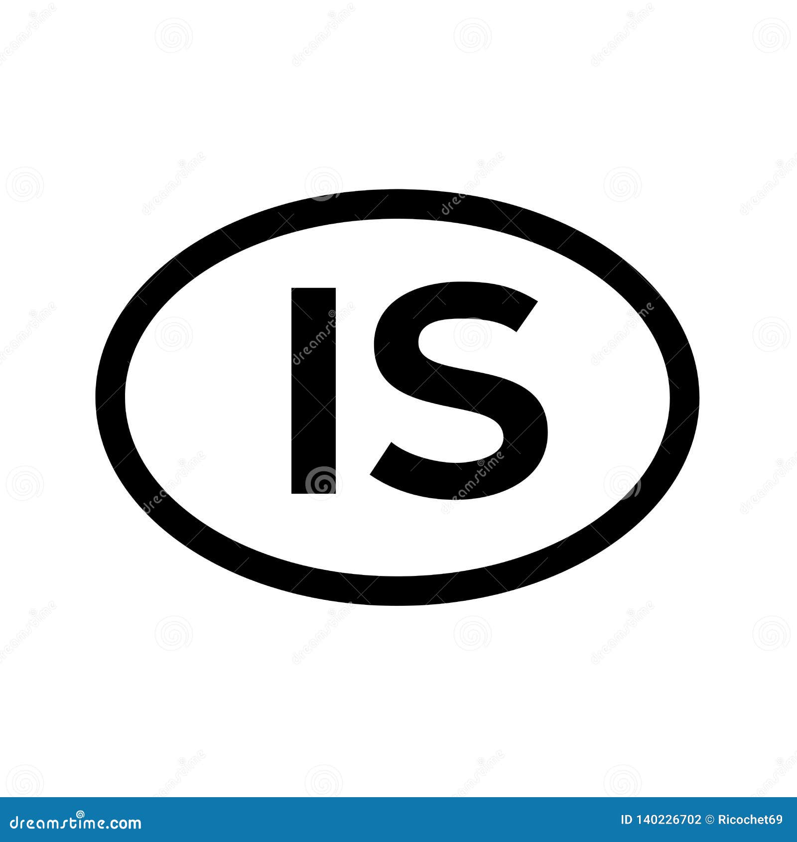 Country Code Vehicle Registration Iceland Stock Illustration ...