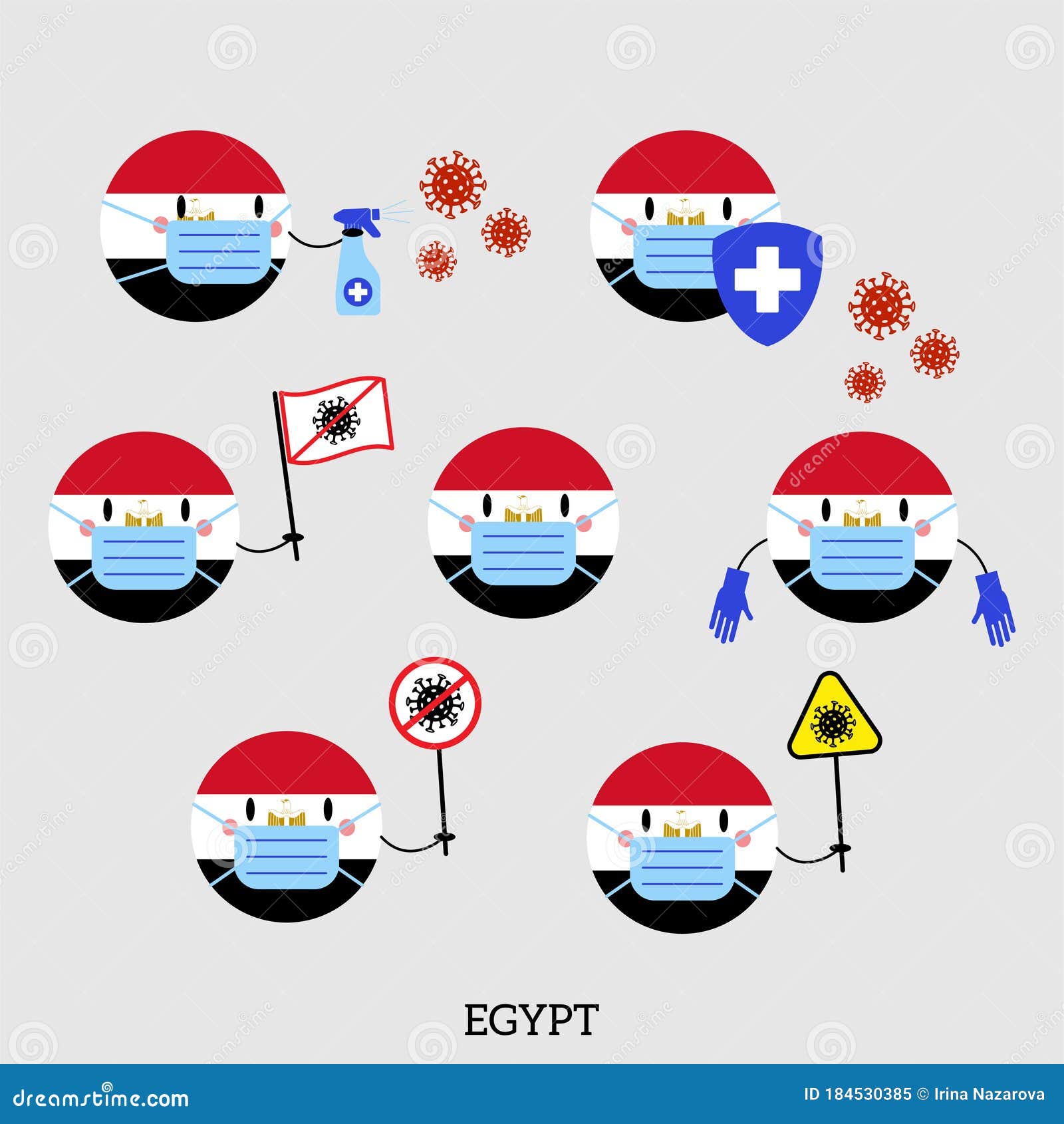 Set of Egypt Country Balls Icons Stock Vector - Illustration of biology ...
