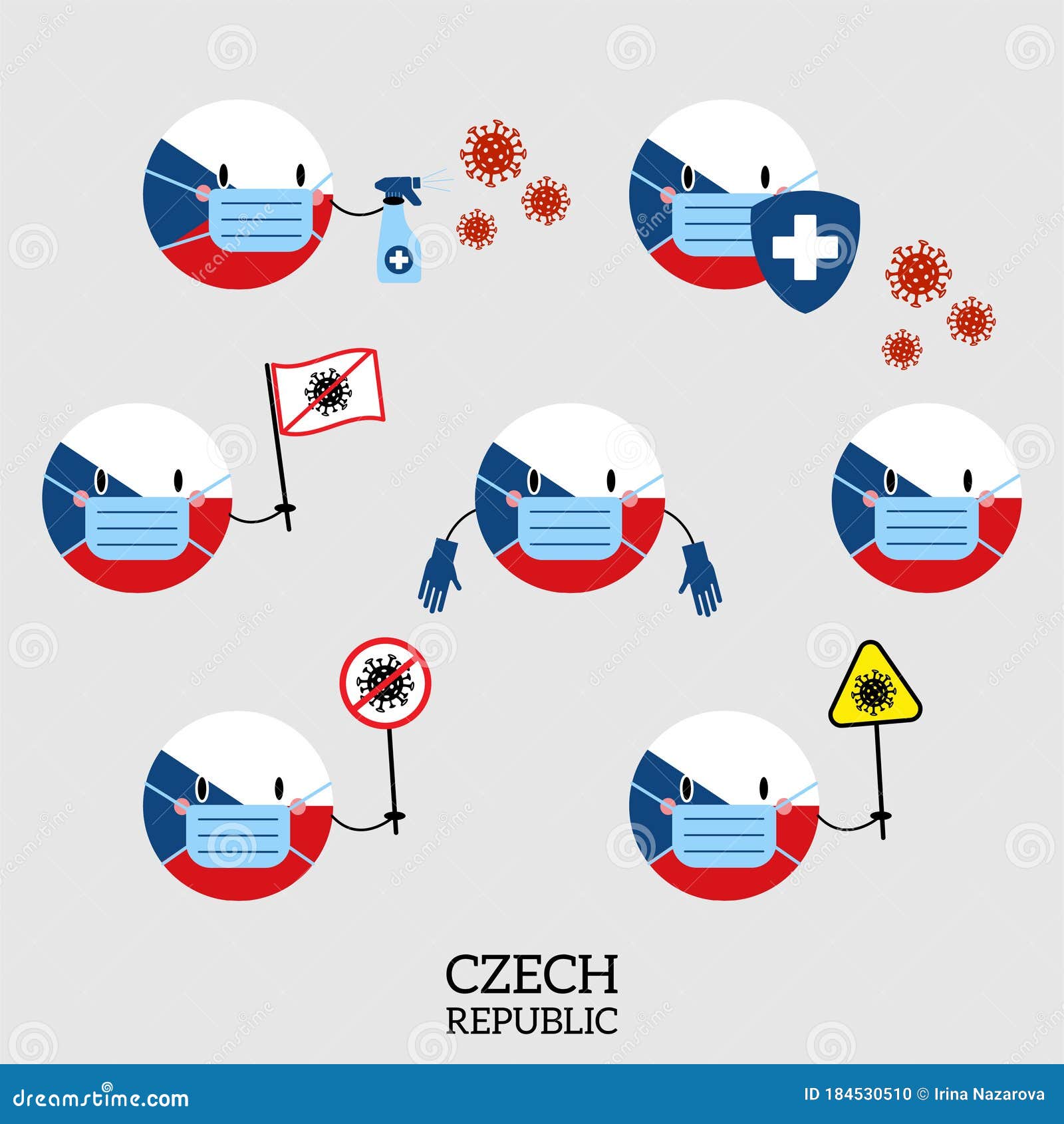 Set of Czech Republic Country Balls Icons Stock Vector - Illustration ...