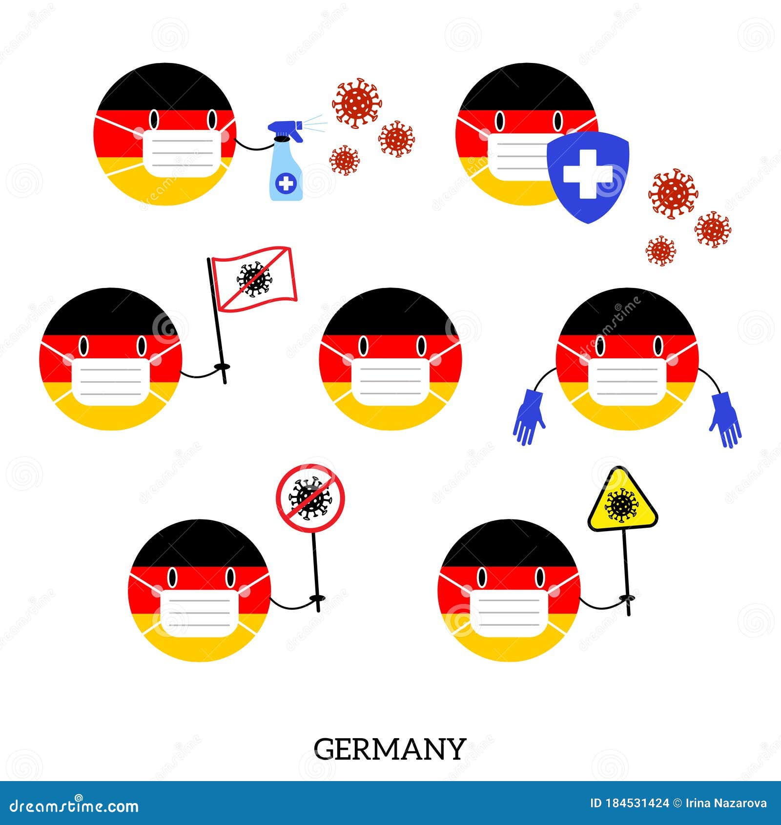 Set of Germany Country Balls Icons. Stock Vector - Illustration of ...