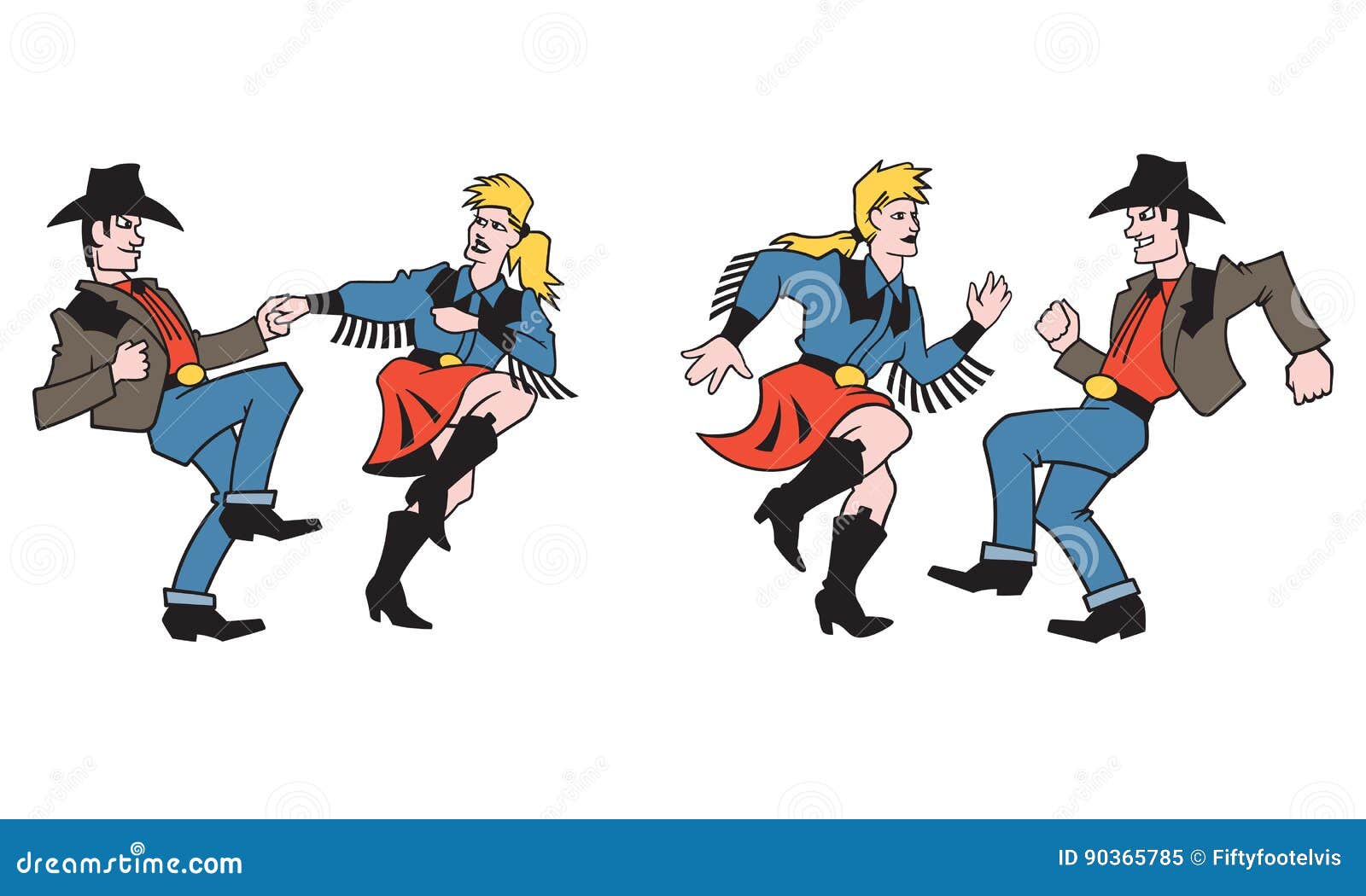 Country Dancers Vector Design. Stock Vector - Illustration of square ...