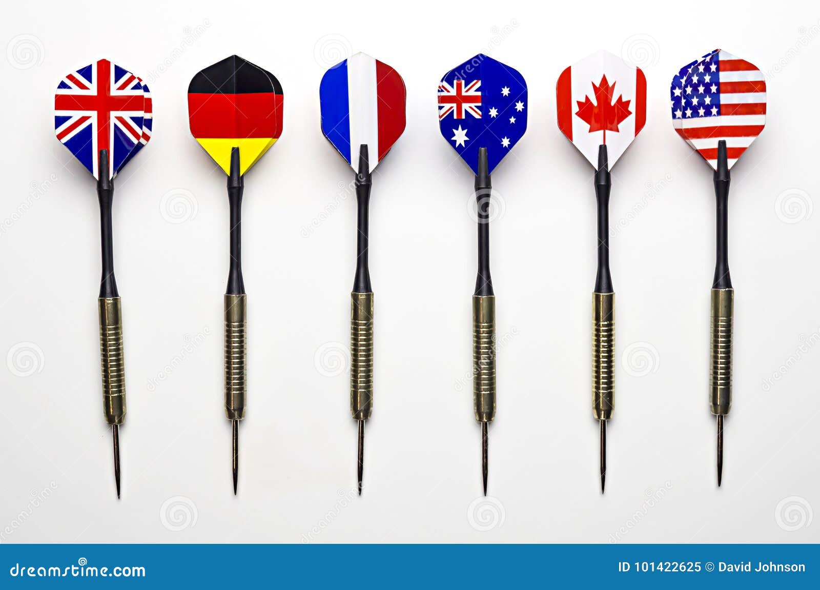 Six Countries Represented on Playing Darts Stock Image - Image of ...