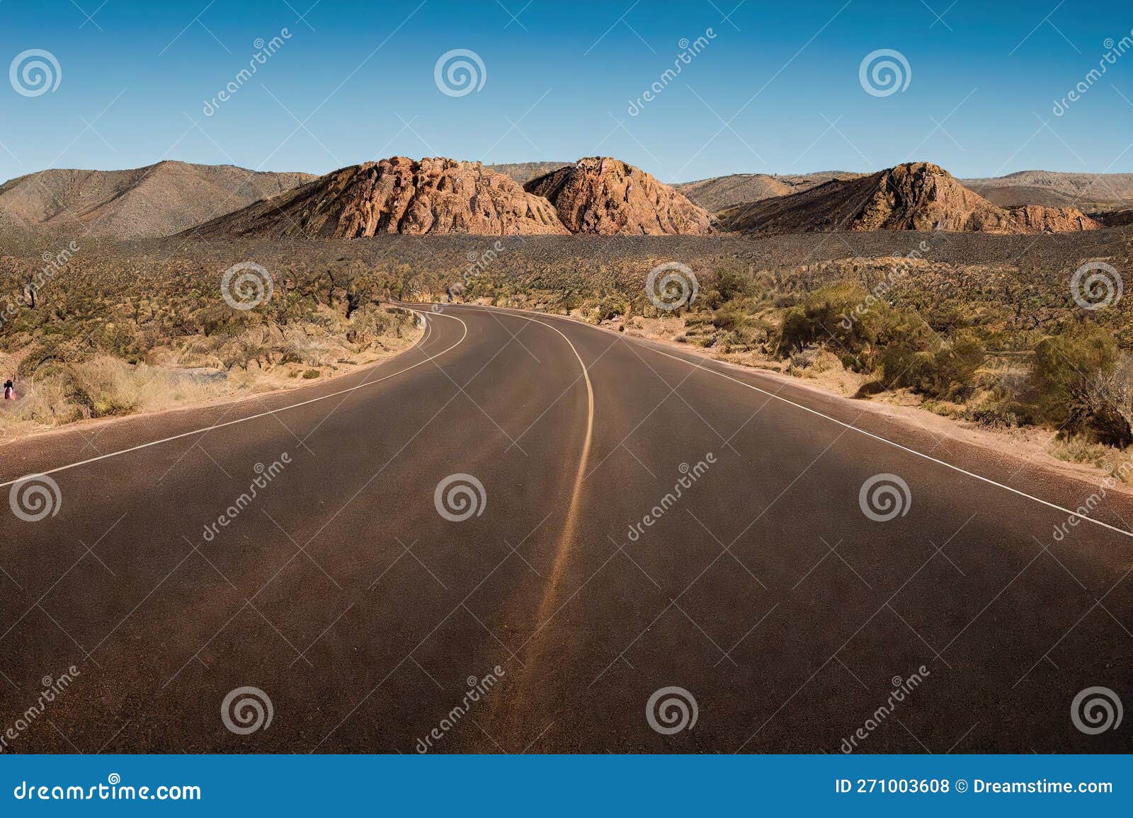 Country Empty Road Beyond Horizont with Green Grassy Roadside Stock ...