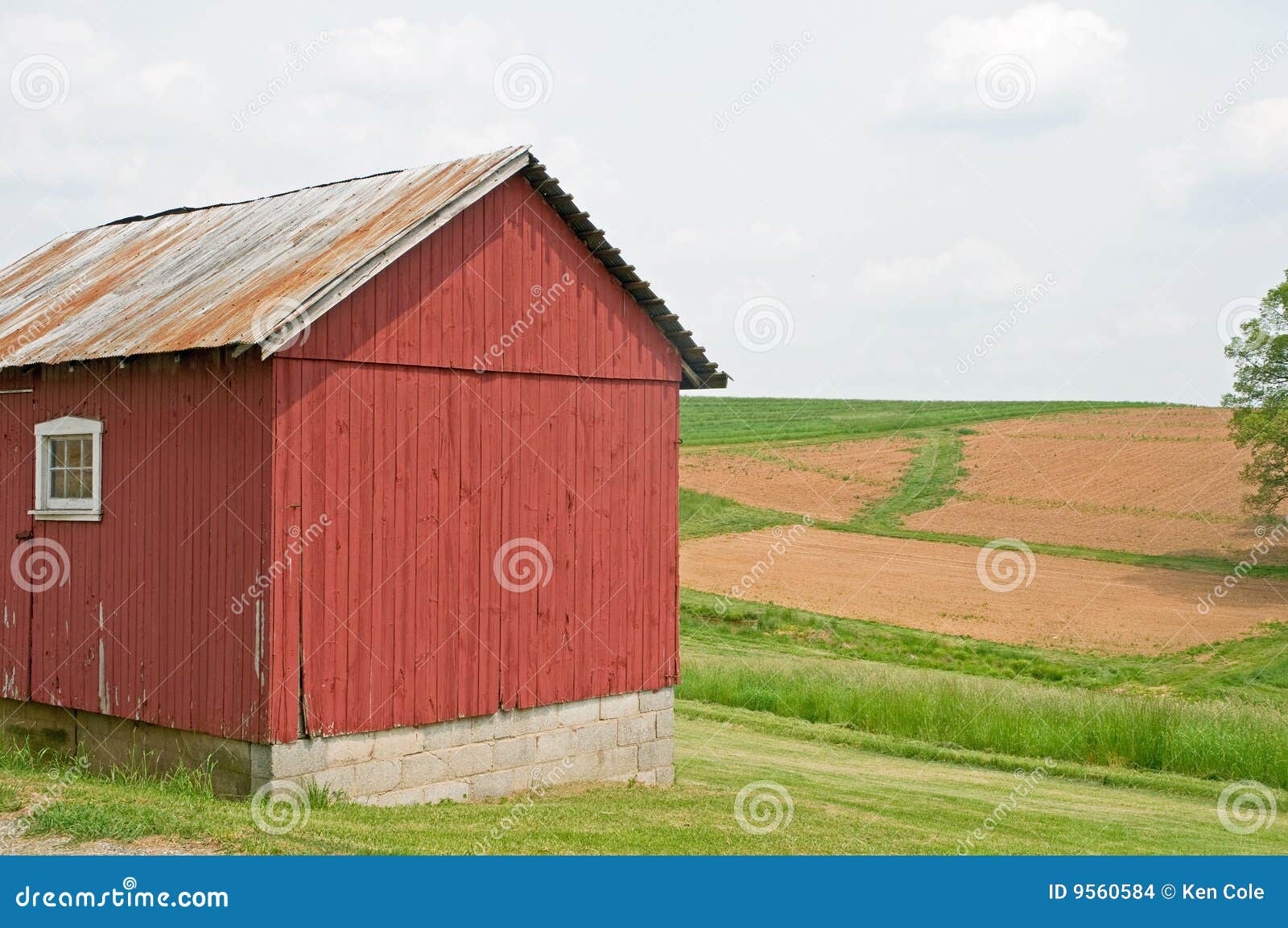 Country Farm Building and Field Stock Photo - Image of wooden, country ...