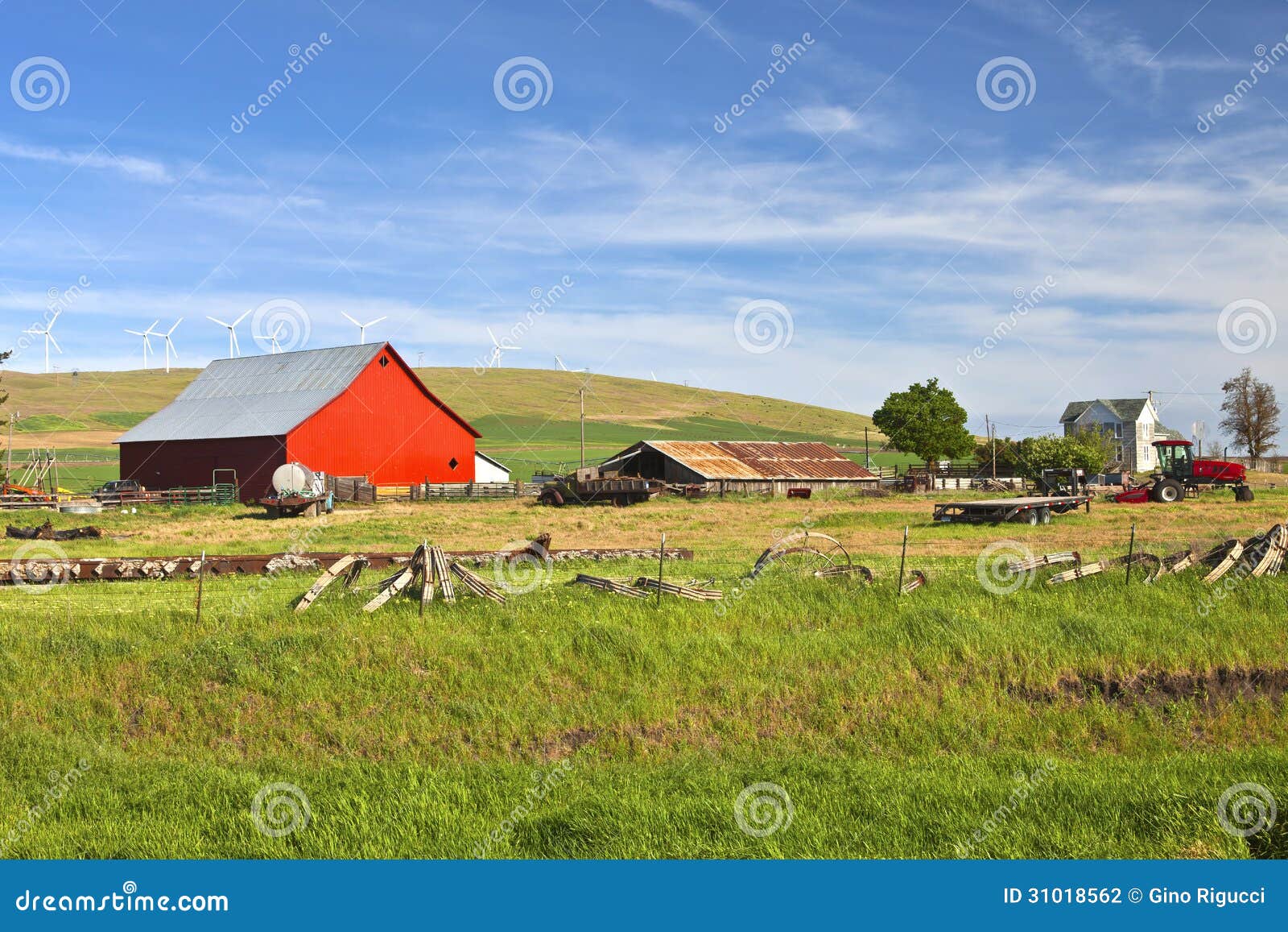 The Country Farm Eastern Washington State. Stock Photo - Image of fence ...