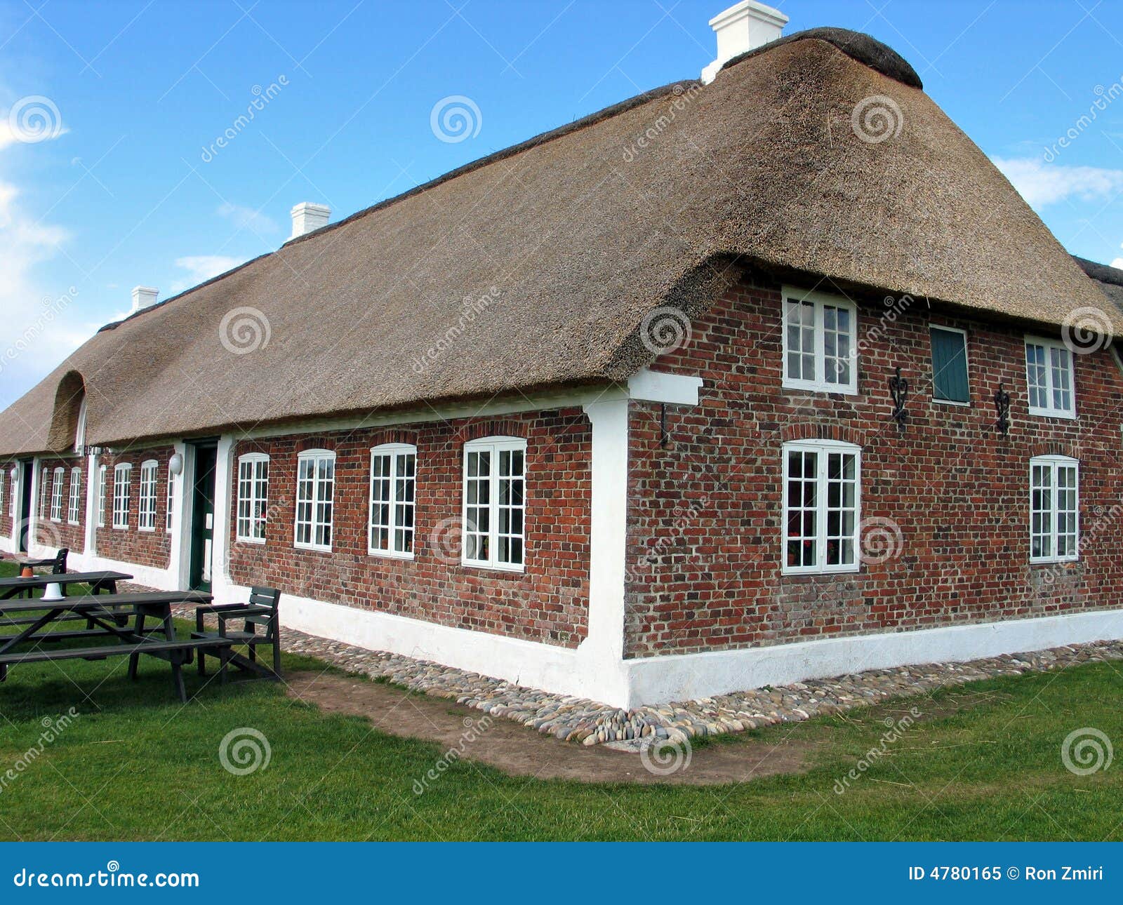 Country farmhouse Denmark stock image. Image of roofs - 4780165
