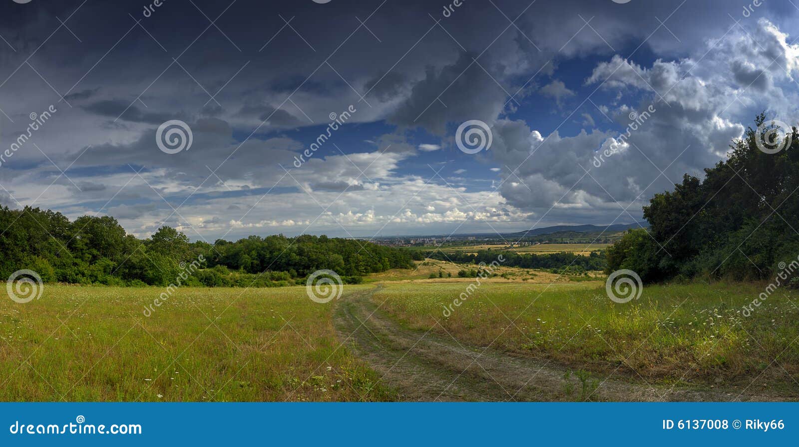 Country field panorama stock photo. Image of natural, clouds - 6137008