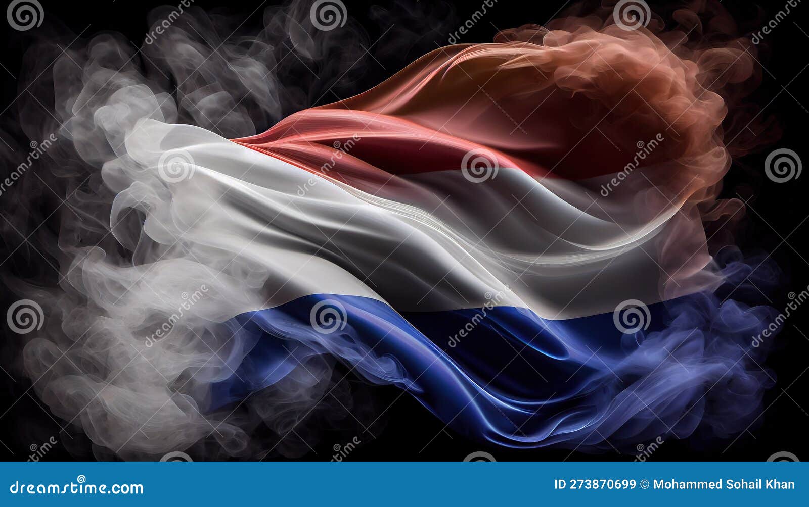 Country Flag of Netherlands in Explosion or Splashing with White Smoke ...