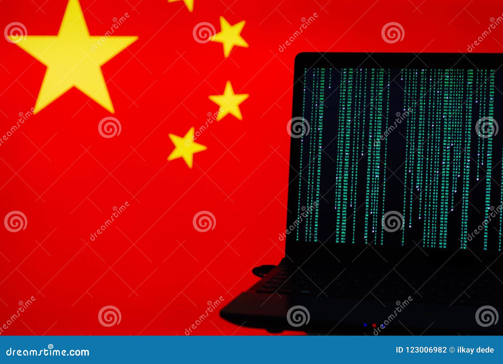 Country Flags and Cyber Attack Consept Stock Photo - Image of laptop ...