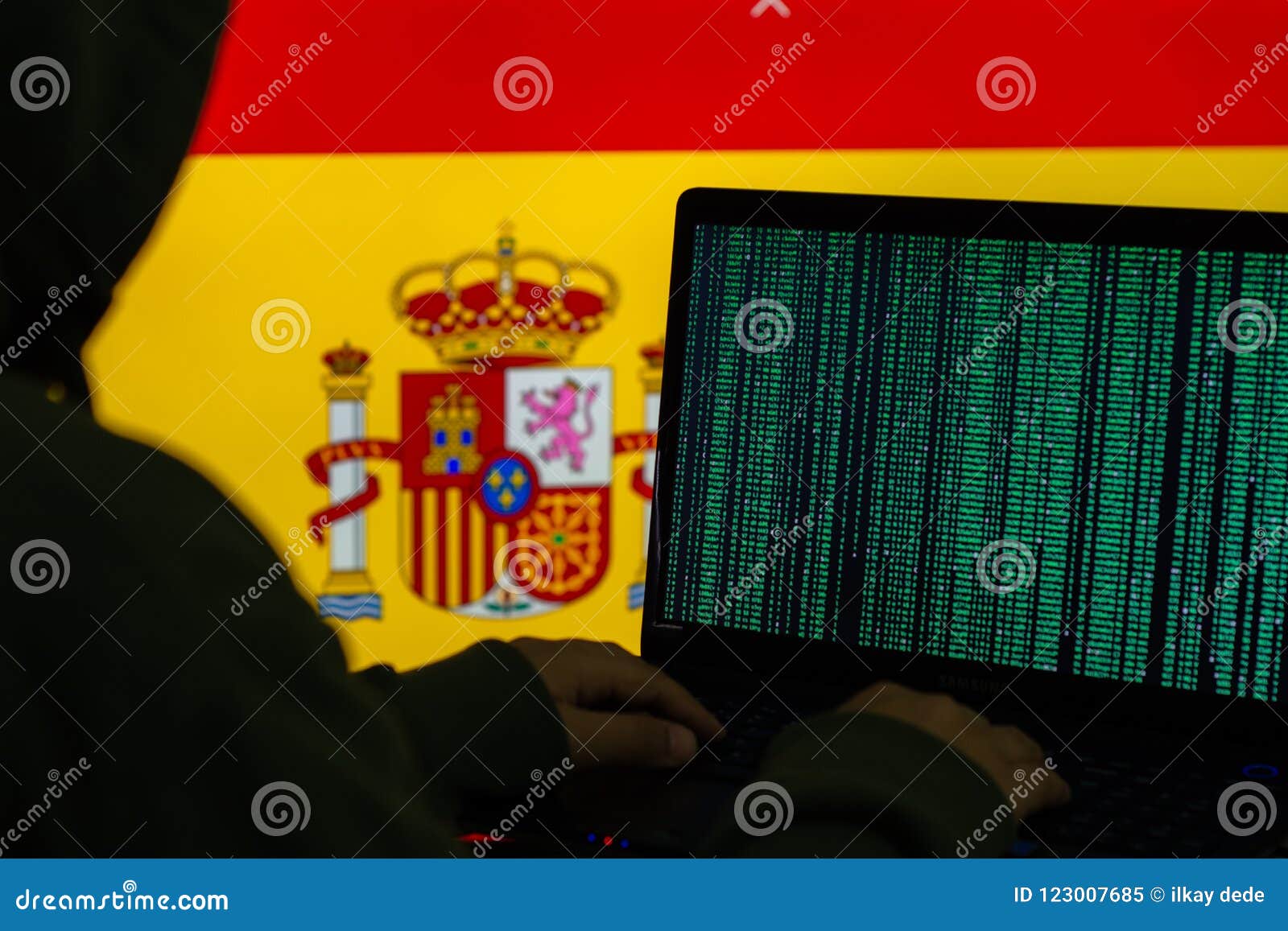 Country Flags and Cyber Attack Concept Stock Image - Image of east ...