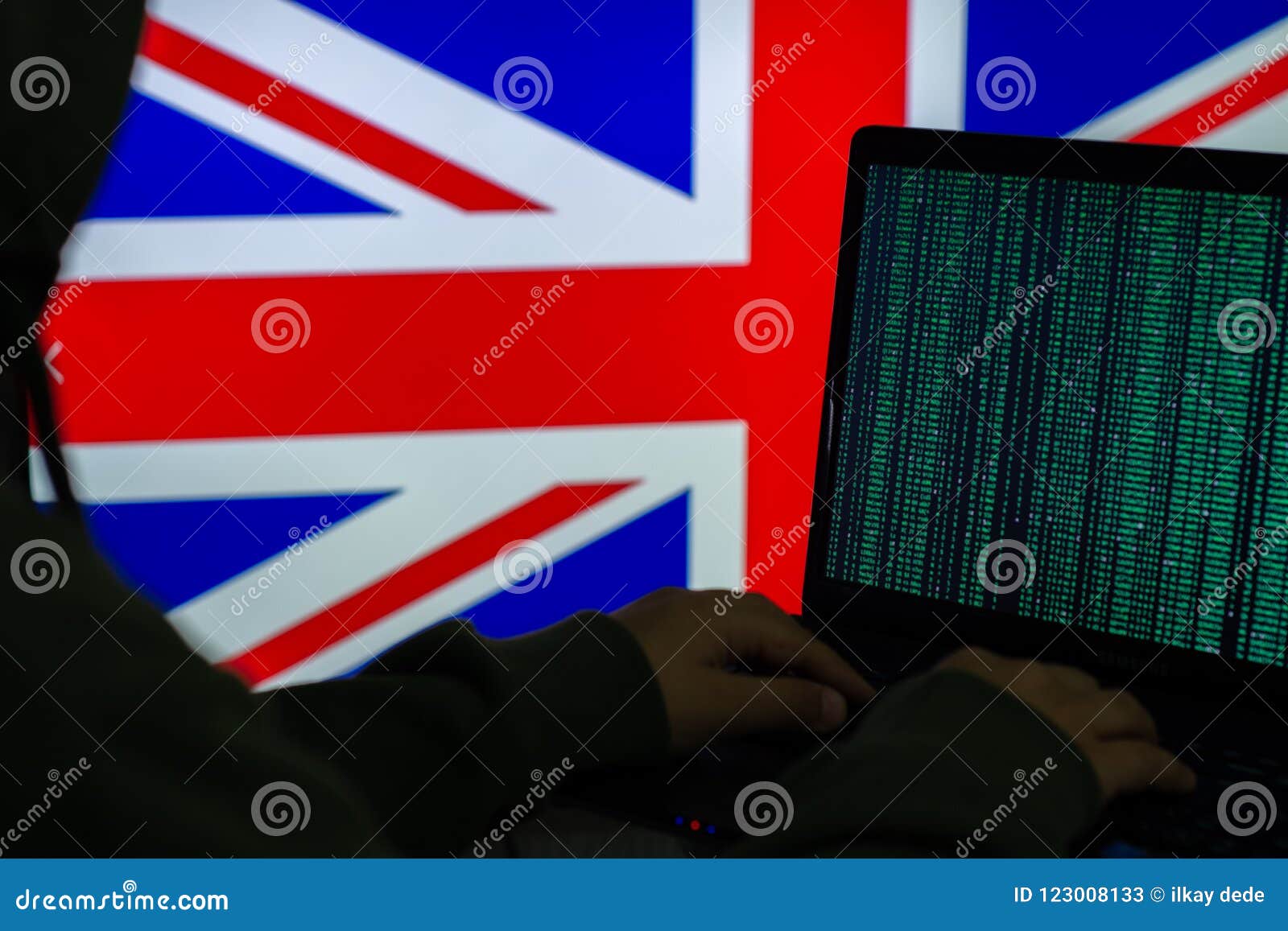 Country Flags and Cyber Attack Concept Stock Image - Image of computer ...