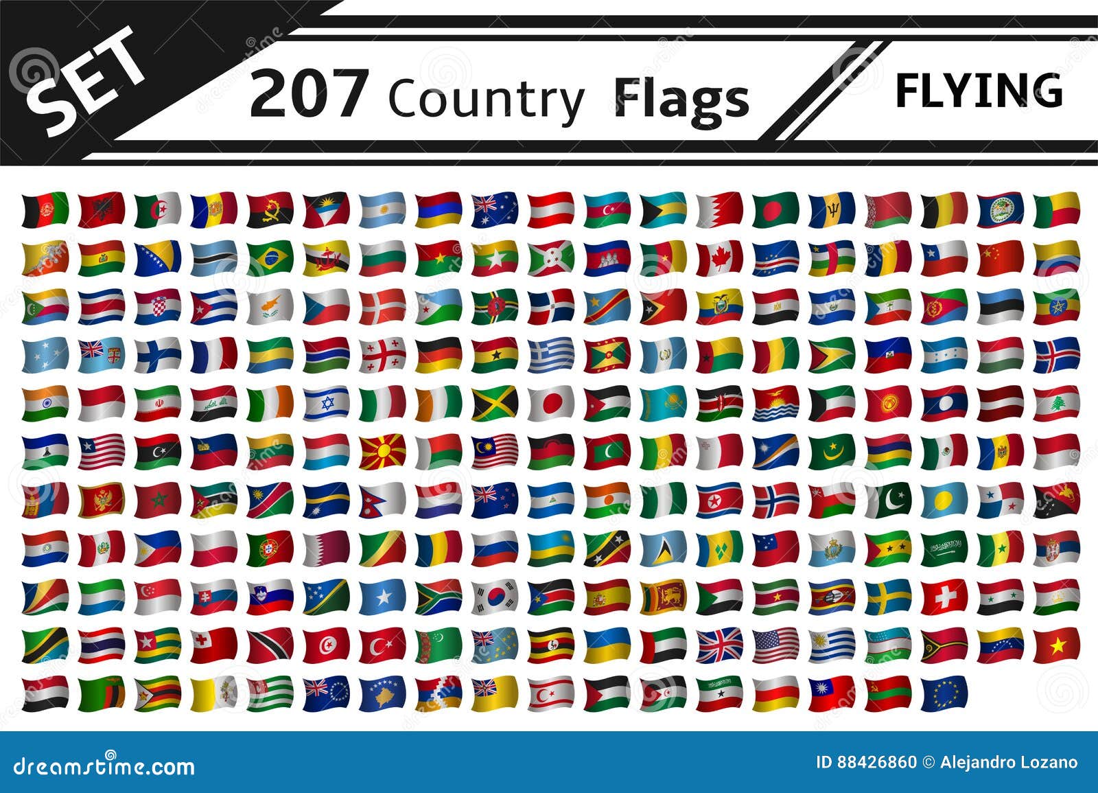 207 country flags flying stock vector. Illustration of austria - 88426860