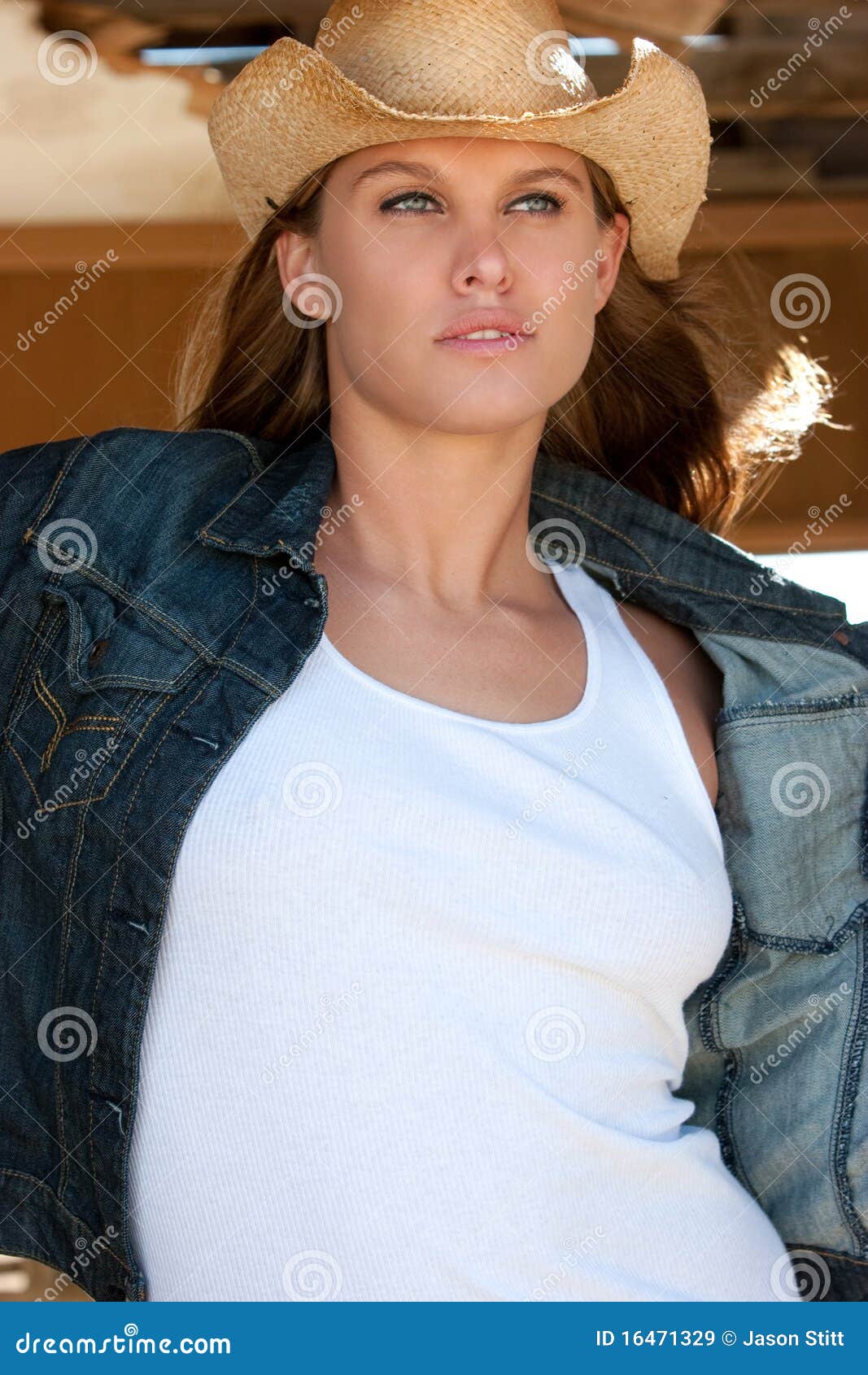 Country Girl stock image. Image of wearing, smile, cowboy - 16471329