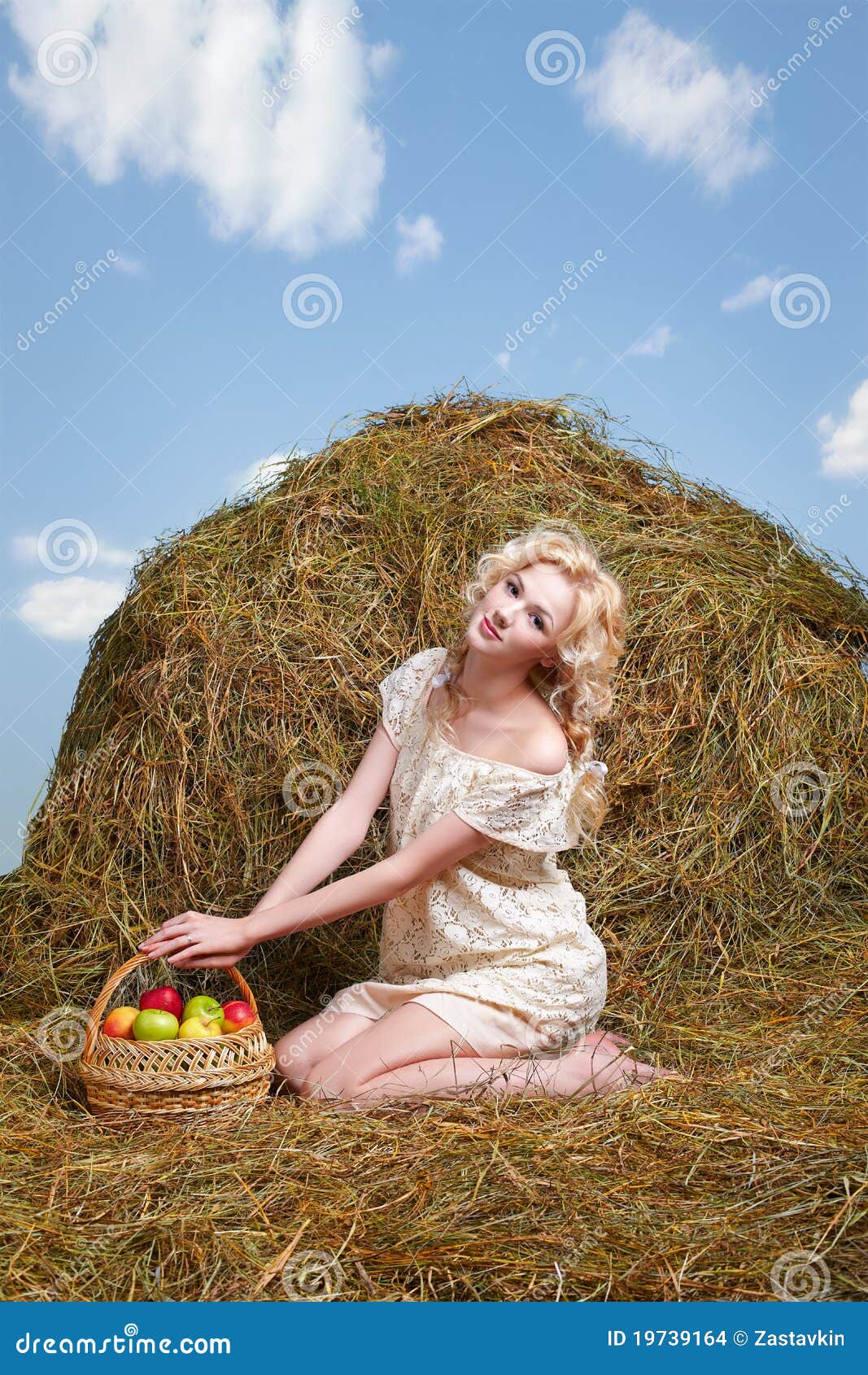 Country girl on hay stock photo. Image of beauty, country - 19739164