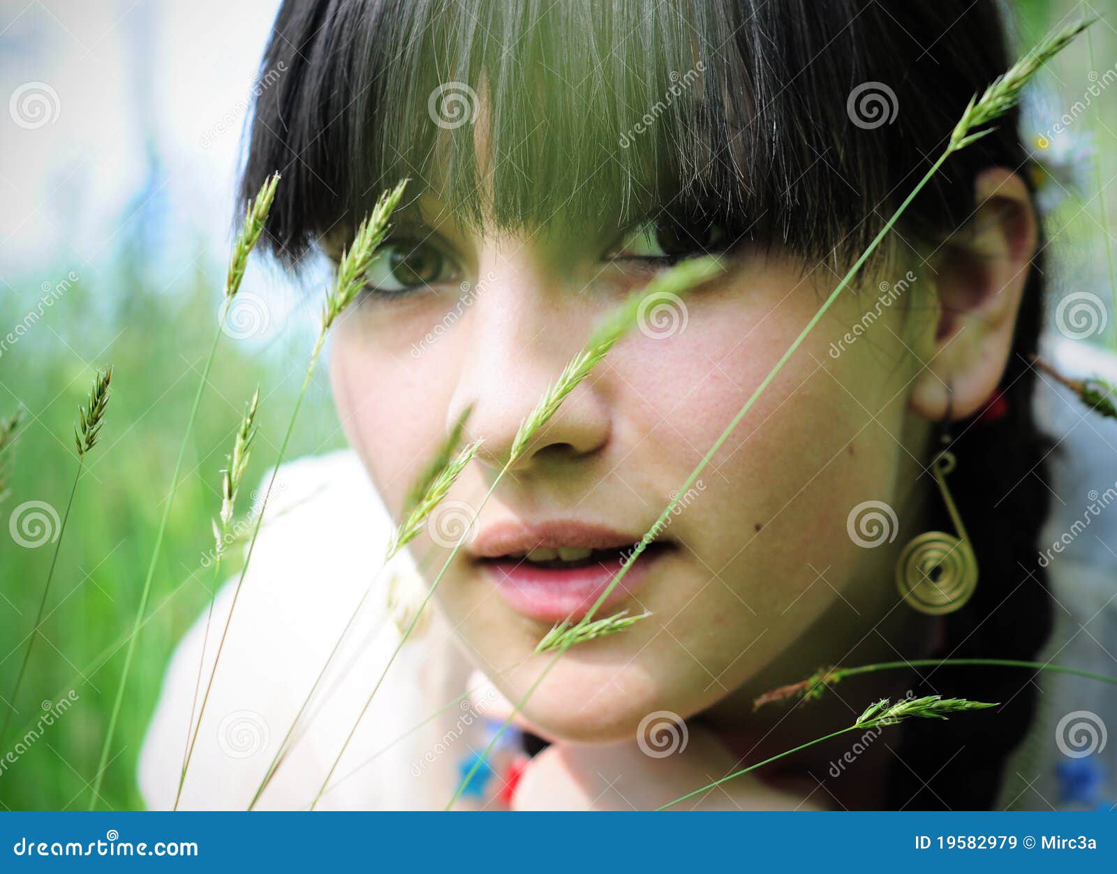 Country girl smiling stock image. Image of young, ponytail - 19582979