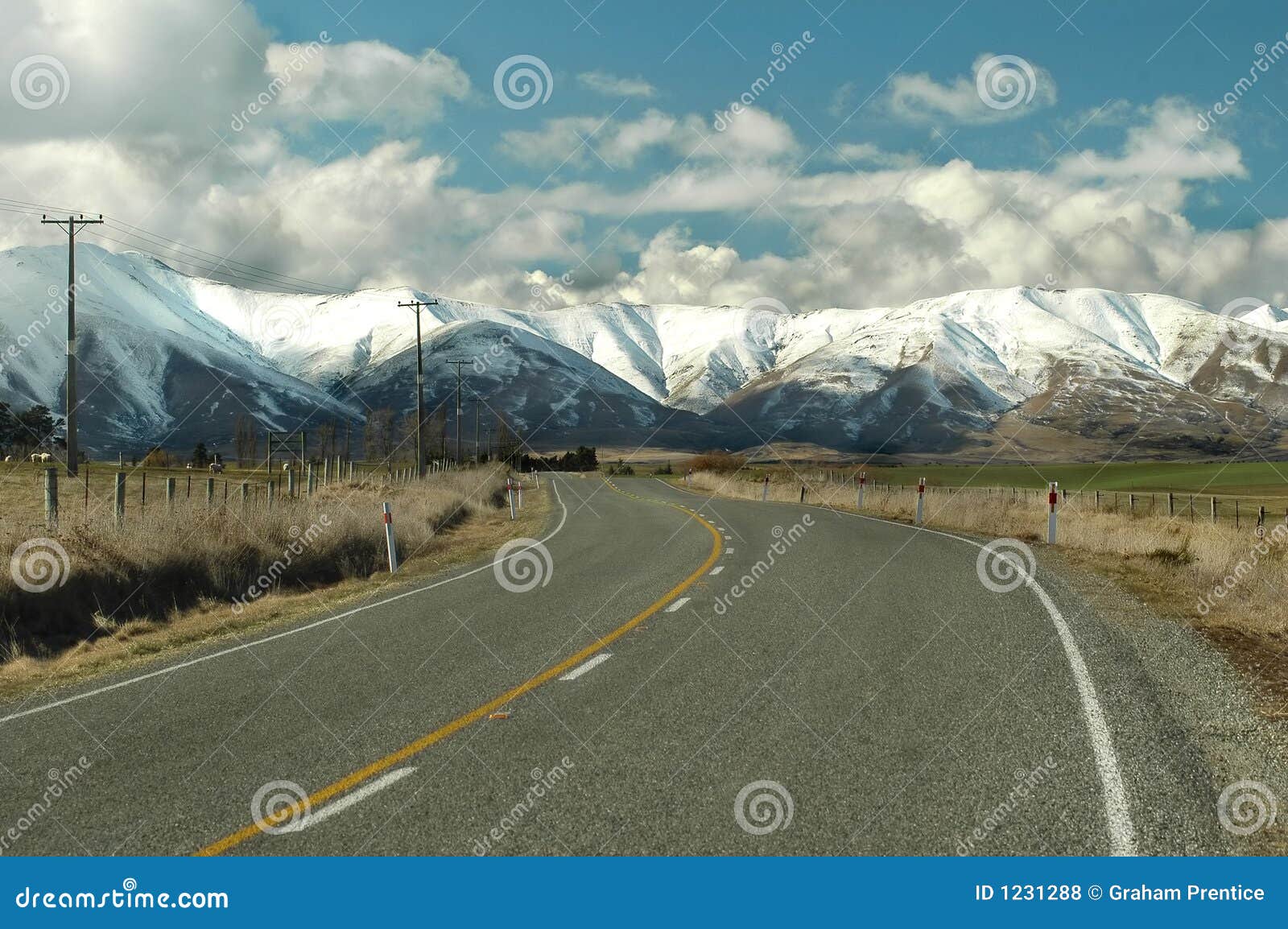 Country Highway stock photo. Image of power, cloud, farm - 1231288
