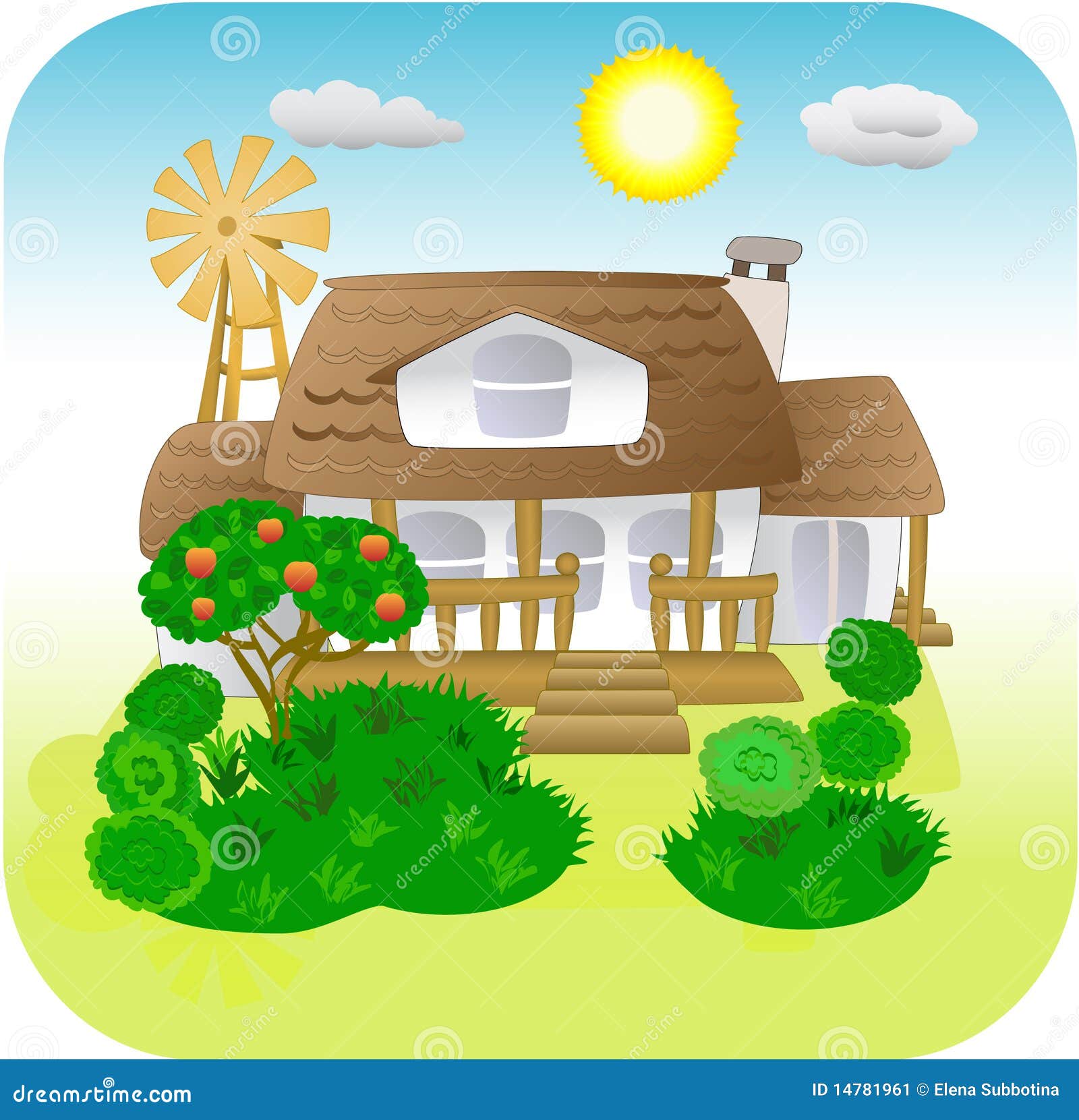 A country house stock vector. Illustration of ranch, cottage - 14781961
