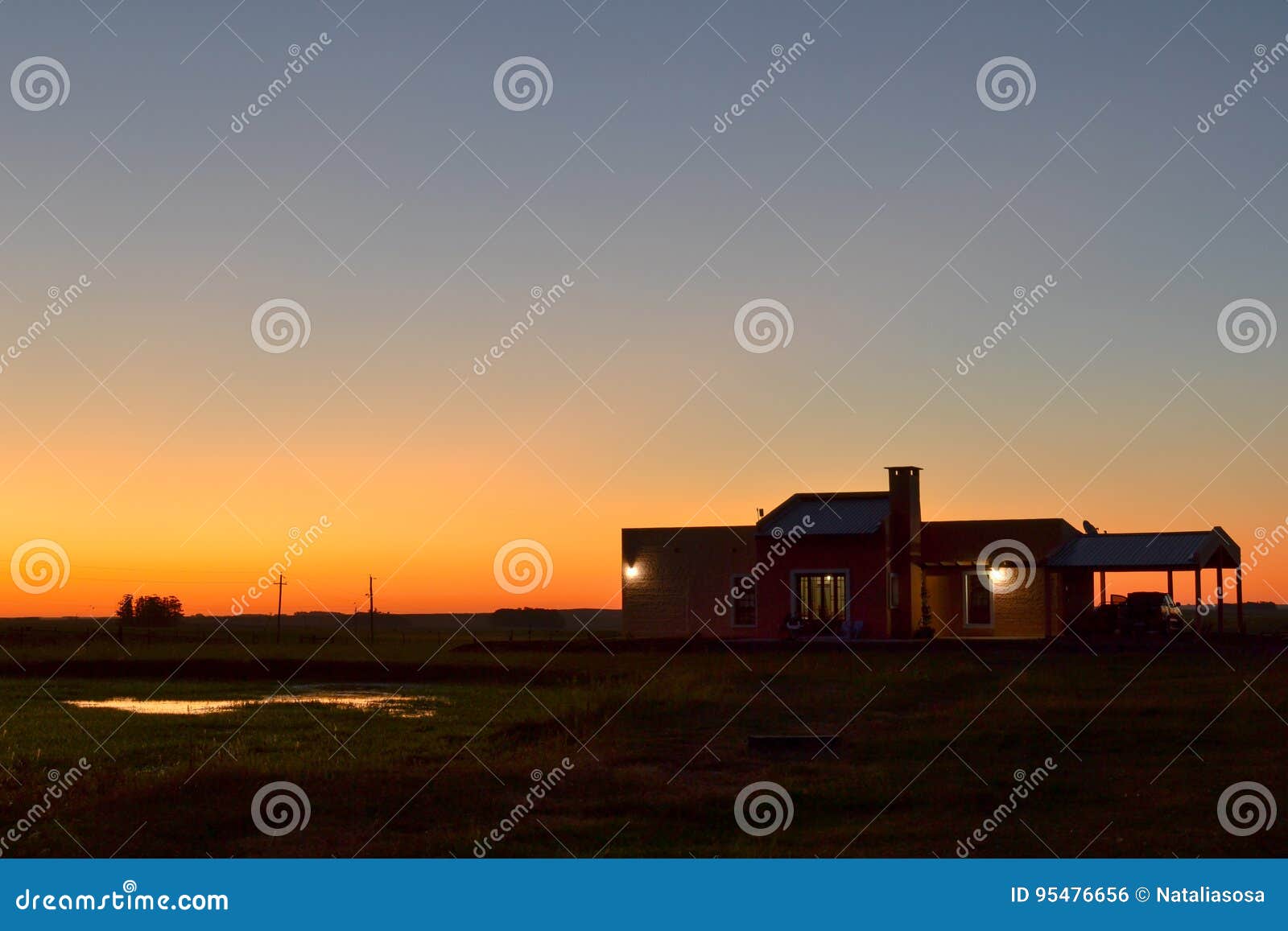 Country house in the field stock photo. Image of south - 95476656