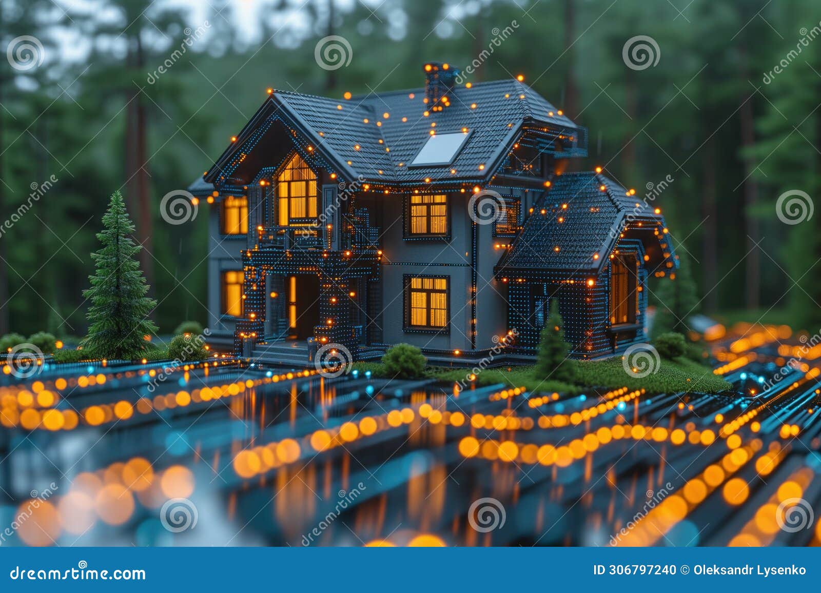 Country house in miniature stock illustration. Illustration of ...