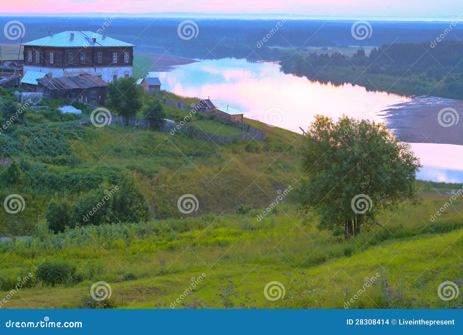 Country House Near a River stock photo. Image of morning - 28308414