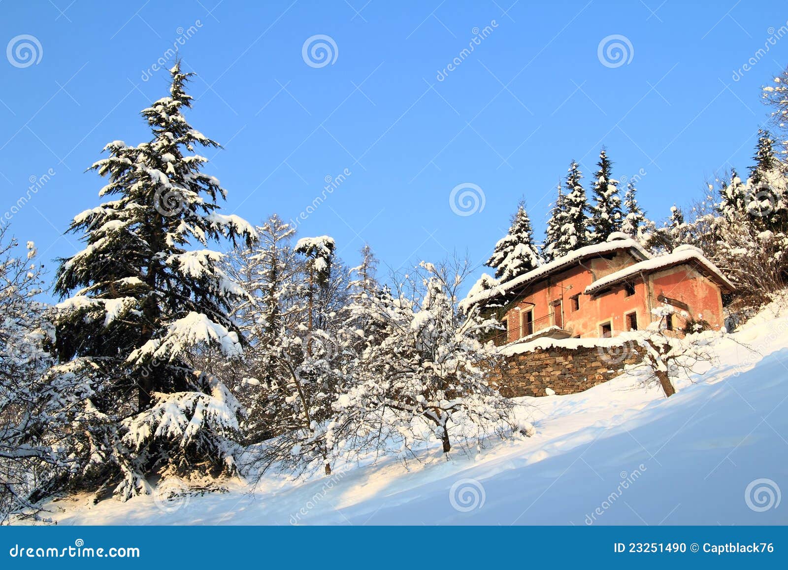 Country house in the snow stock photo. Image of environment - 23251490