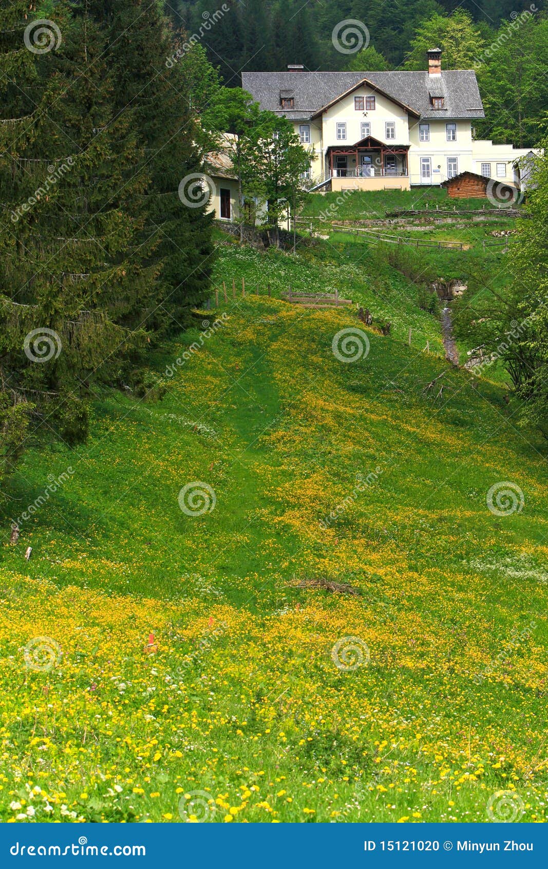 Country House in spring stock photo. Image of grass, bright - 15121020
