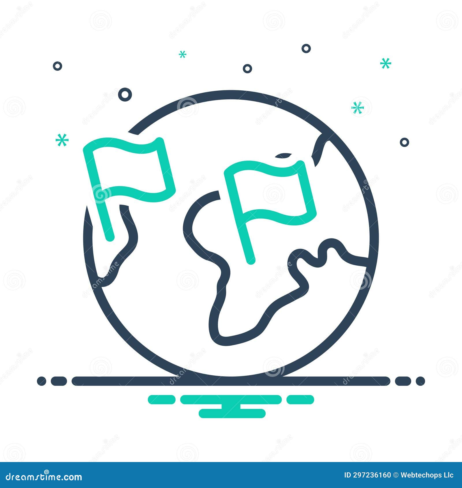 Mix Icon for Country, Flag and Earth Stock Vector - Illustration of ...