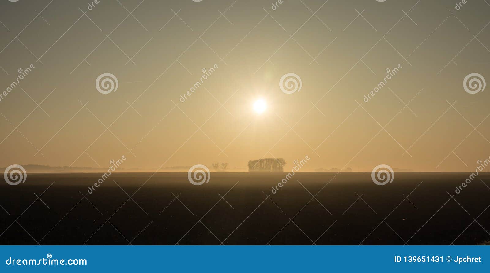 Country Landscape in the Morning in the Mist Stock Image - Image of ...