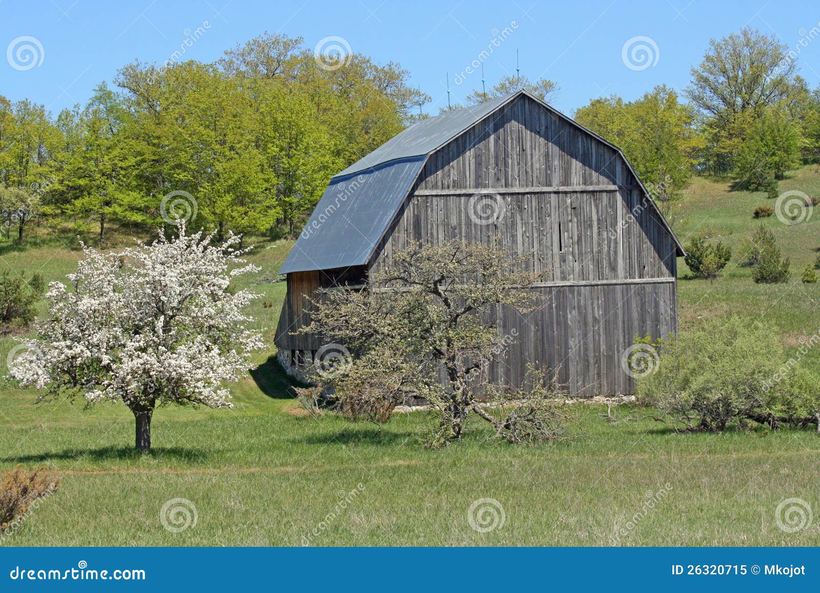 Country Landscape in Spring Stock Image - Image of green, barn: 26320715