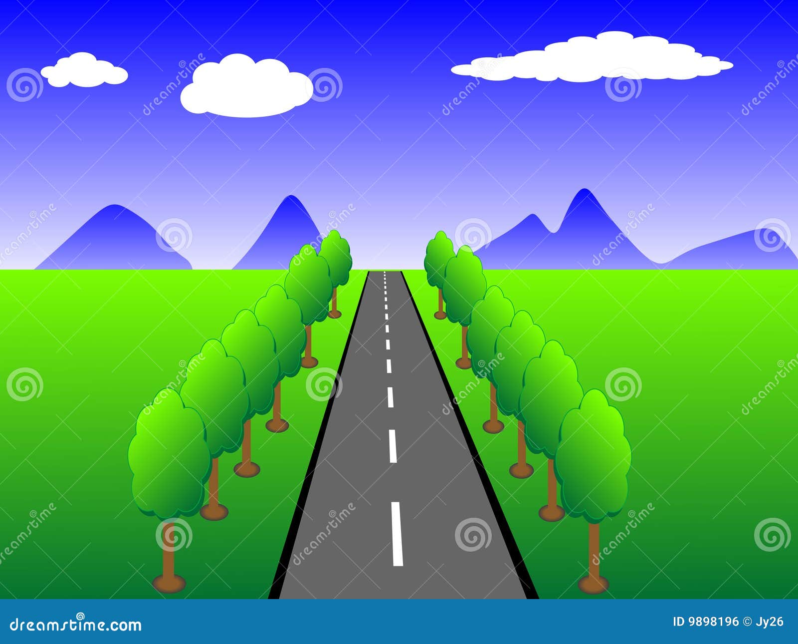 Country landscape (vector) stock vector. Illustration of plain - 9898196