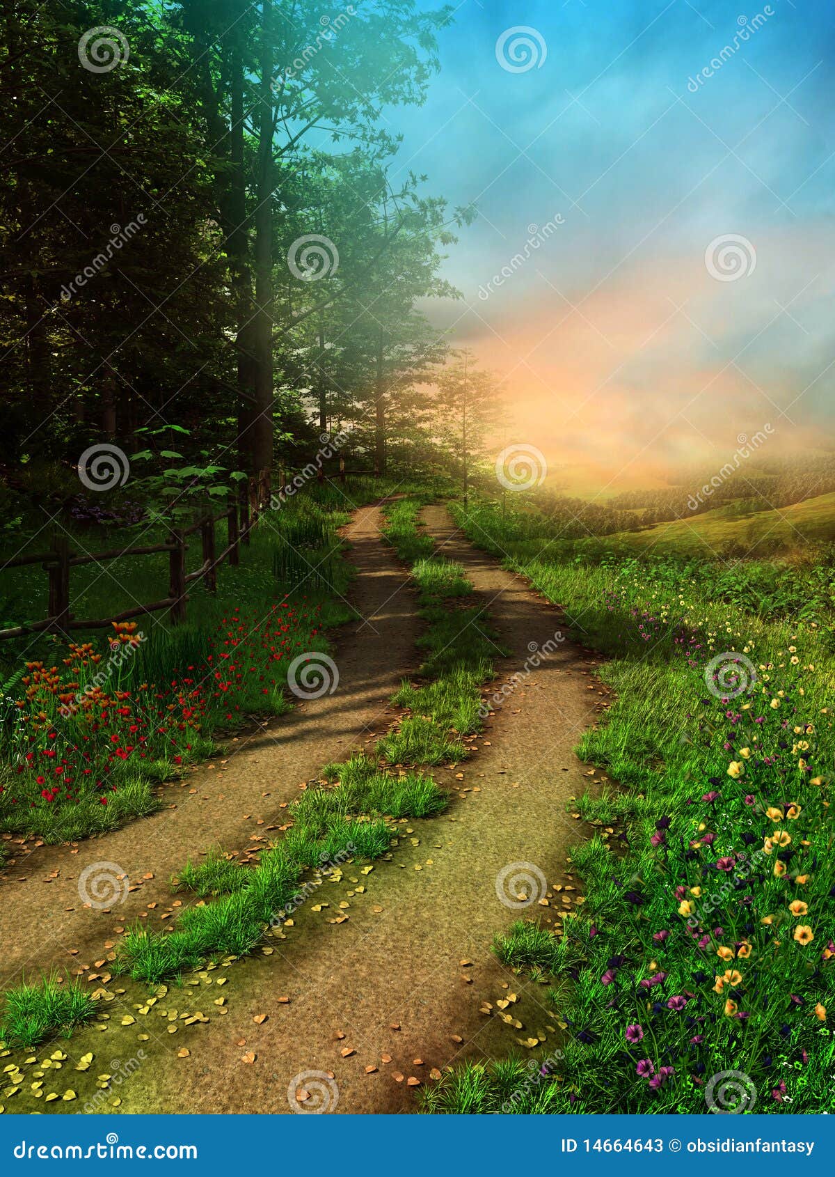 Country lane 2 stock illustration. Illustration of lane - 14664643