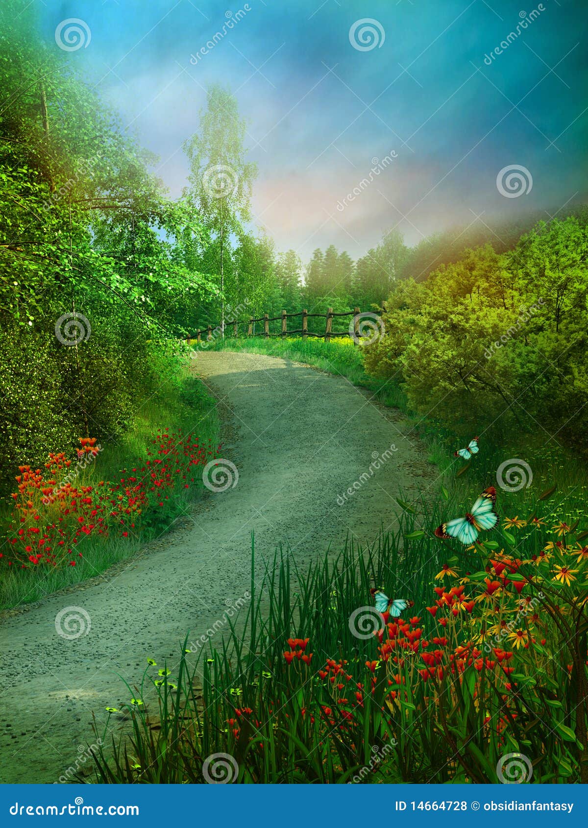 Country lane 3 stock illustration. Illustration of backdrop - 14664728