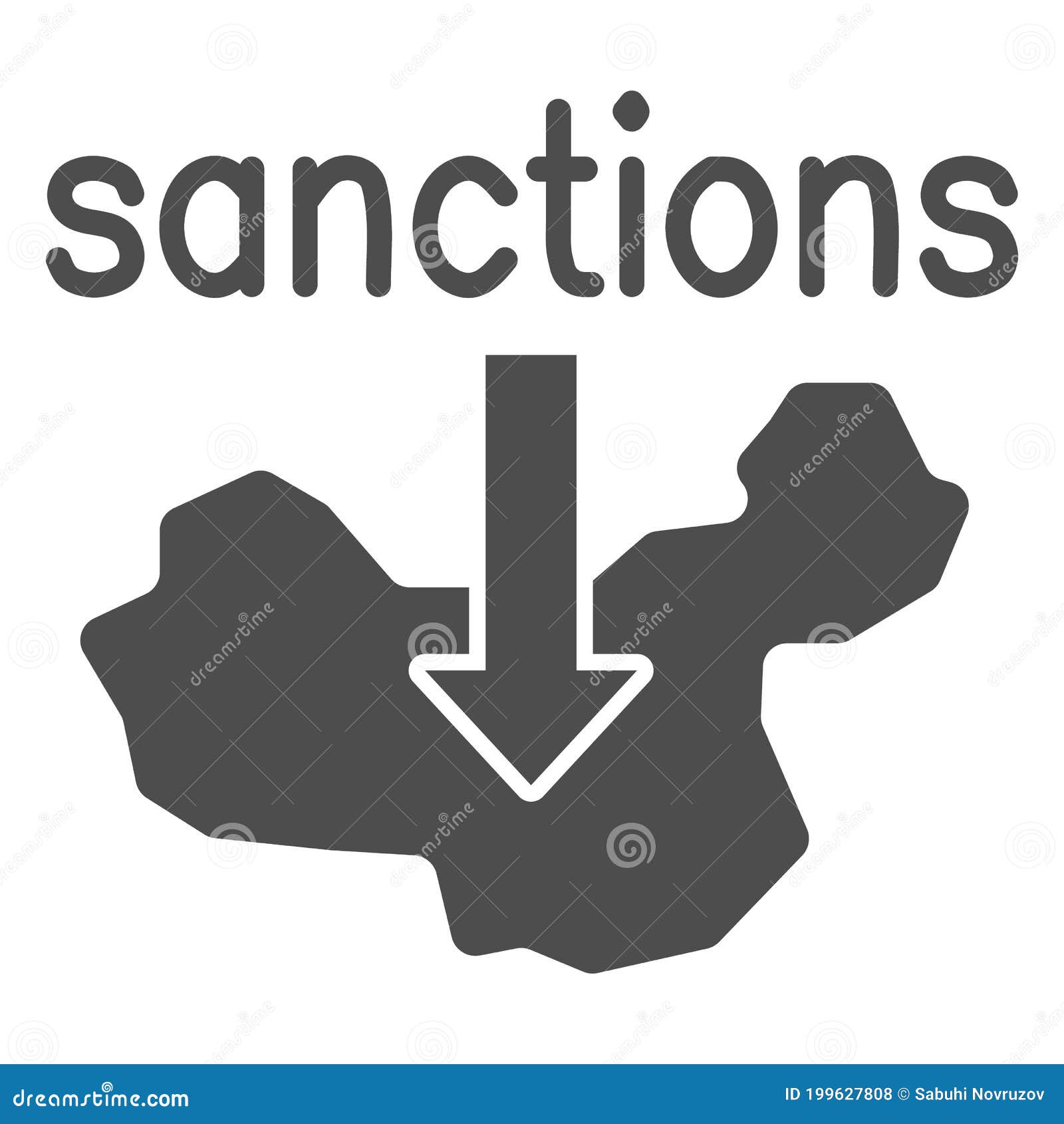 Country Map and Arrow Down with Text Sanctions Solid Icon, Economic ... Country Map and Arrow Down with Text Sanctions Solid Icon, Economic ...